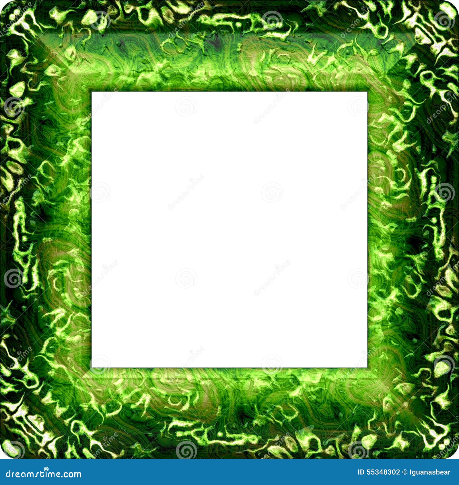 Green Fractal Decorative Frame with Rounded Corners Stock Illustration ...