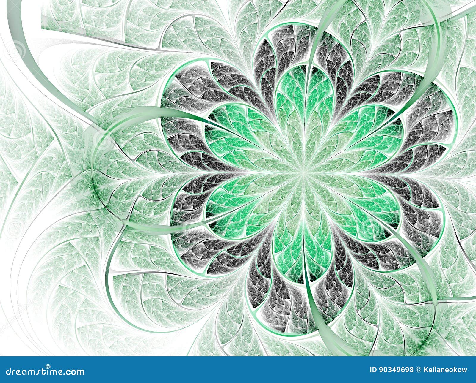 Green fractal flower stock illustration. Illustration of graphic - 90349698