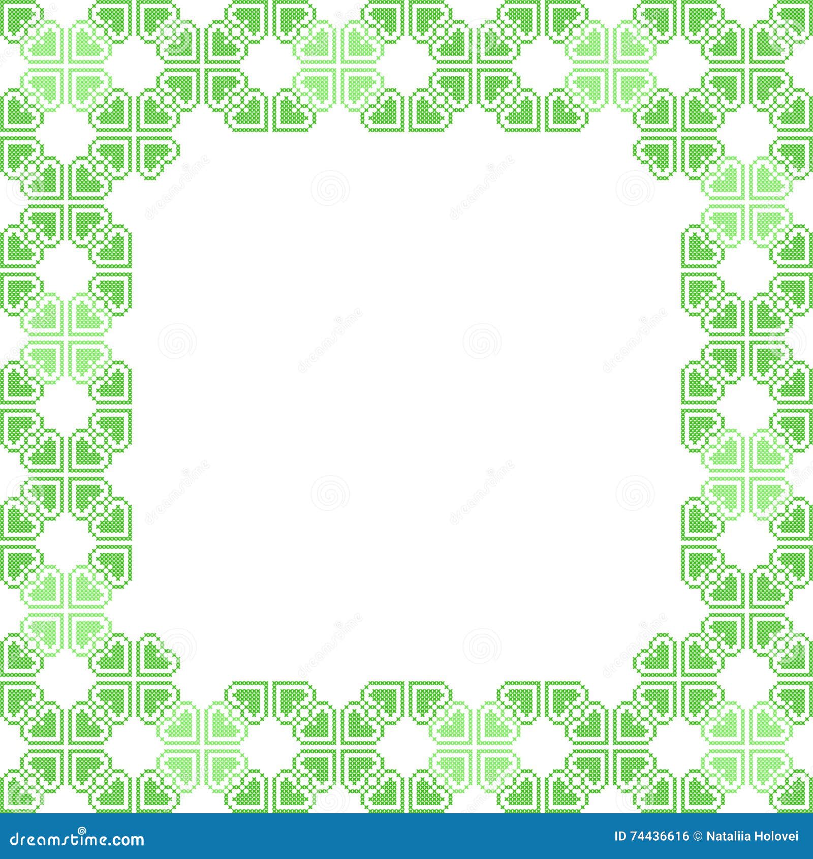 Green Frame with Abstract Patterns Stock Vector - Illustration of ...