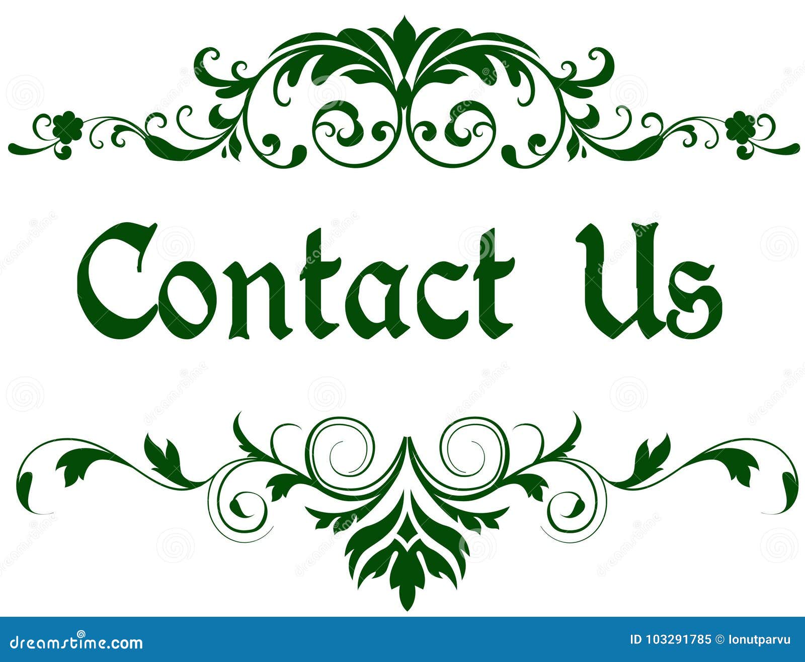 Green Frame with CONTACT US Text. Stock Illustration - Illustration of ...