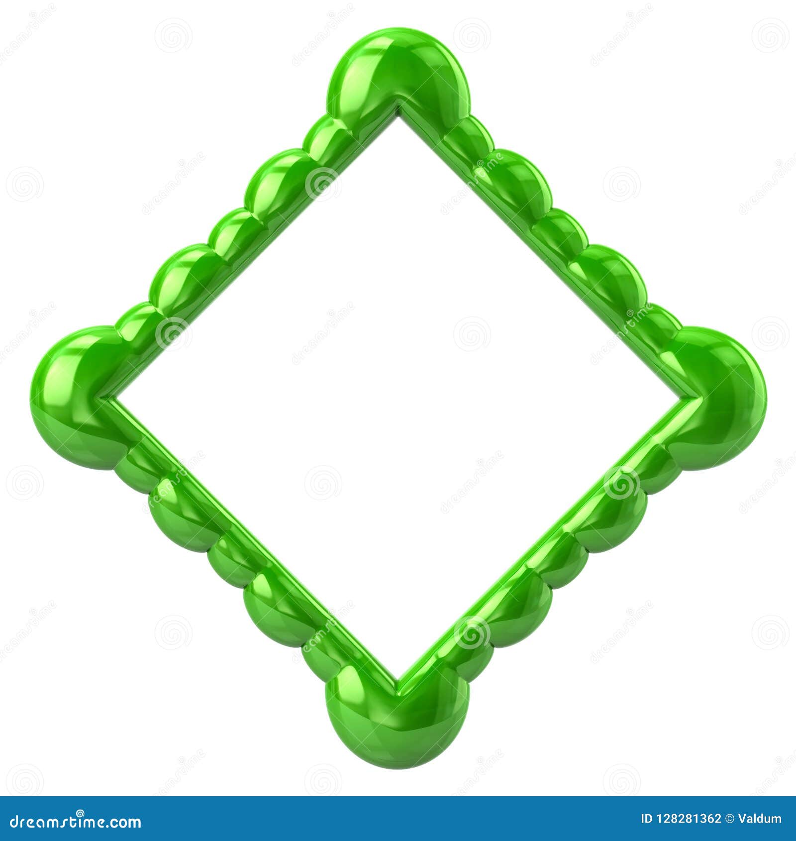 Green Frame 3d Illustration Stock Illustration - Illustration of ornate ...