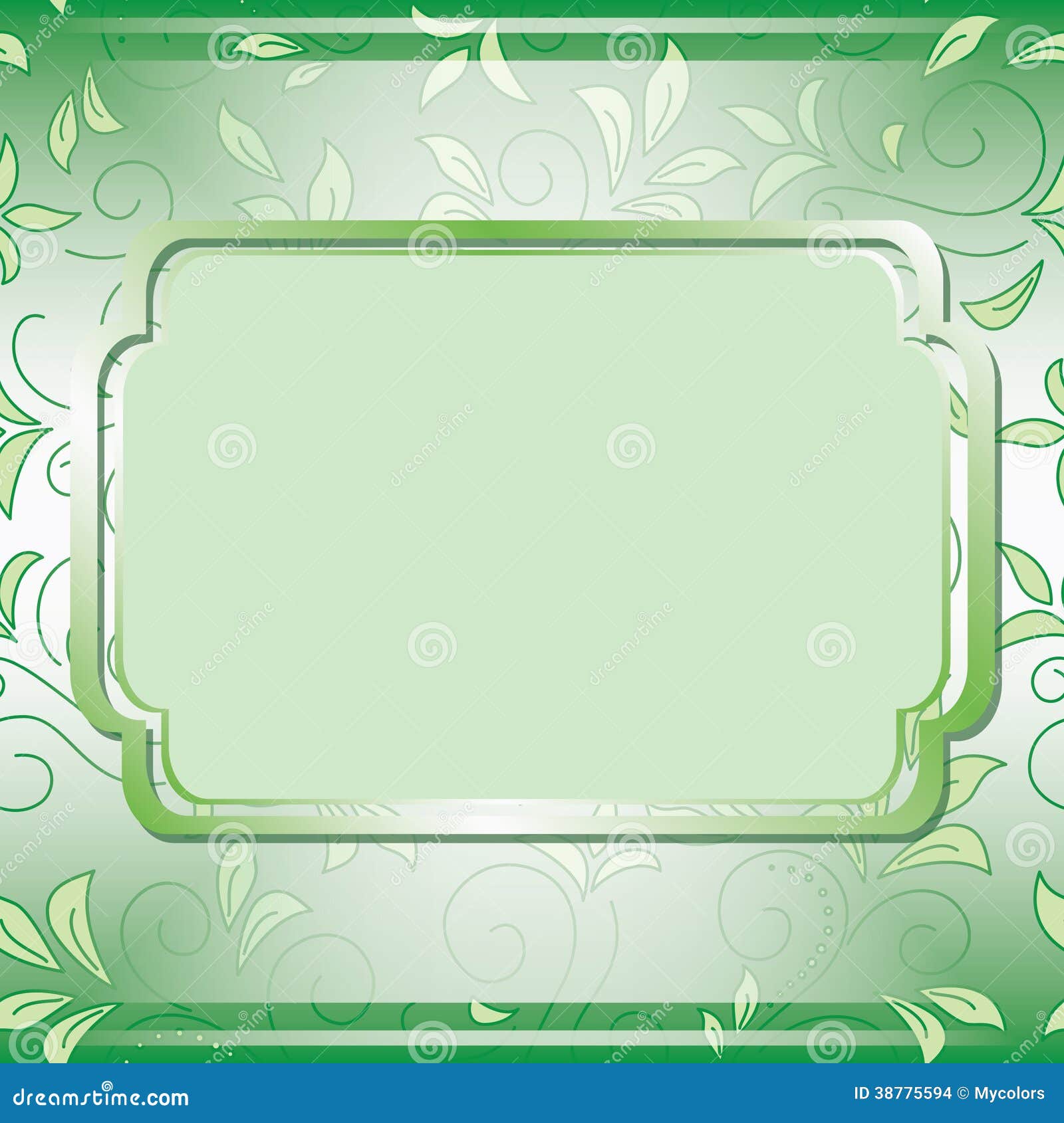 Green Frame on Floral Background - Vector Stock Vector - Illustration ...