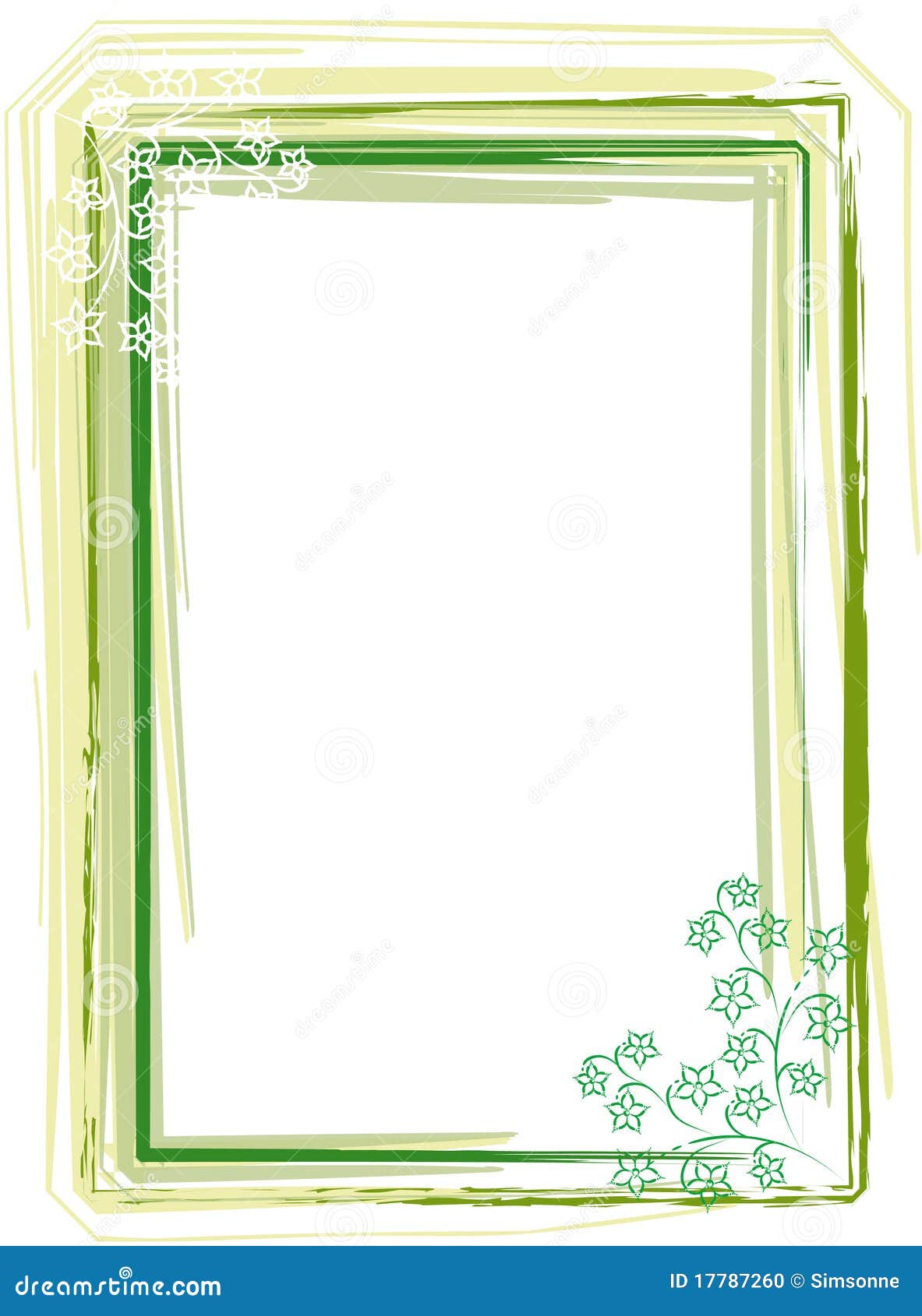 Green frame floral pastel stock illustration. Image of simple - 17787260