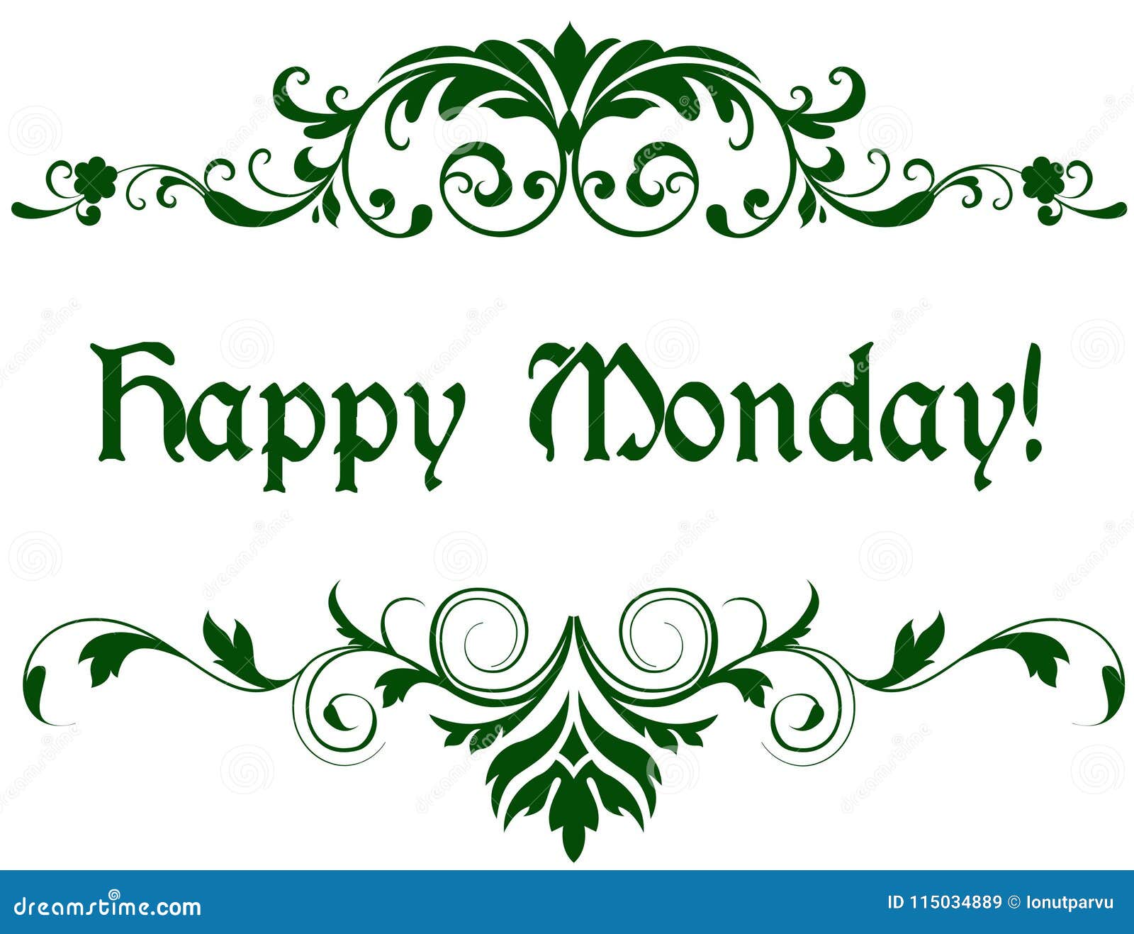 Green Frame with HAPPY MONDAY Text. Stock Illustration - Illustration ...