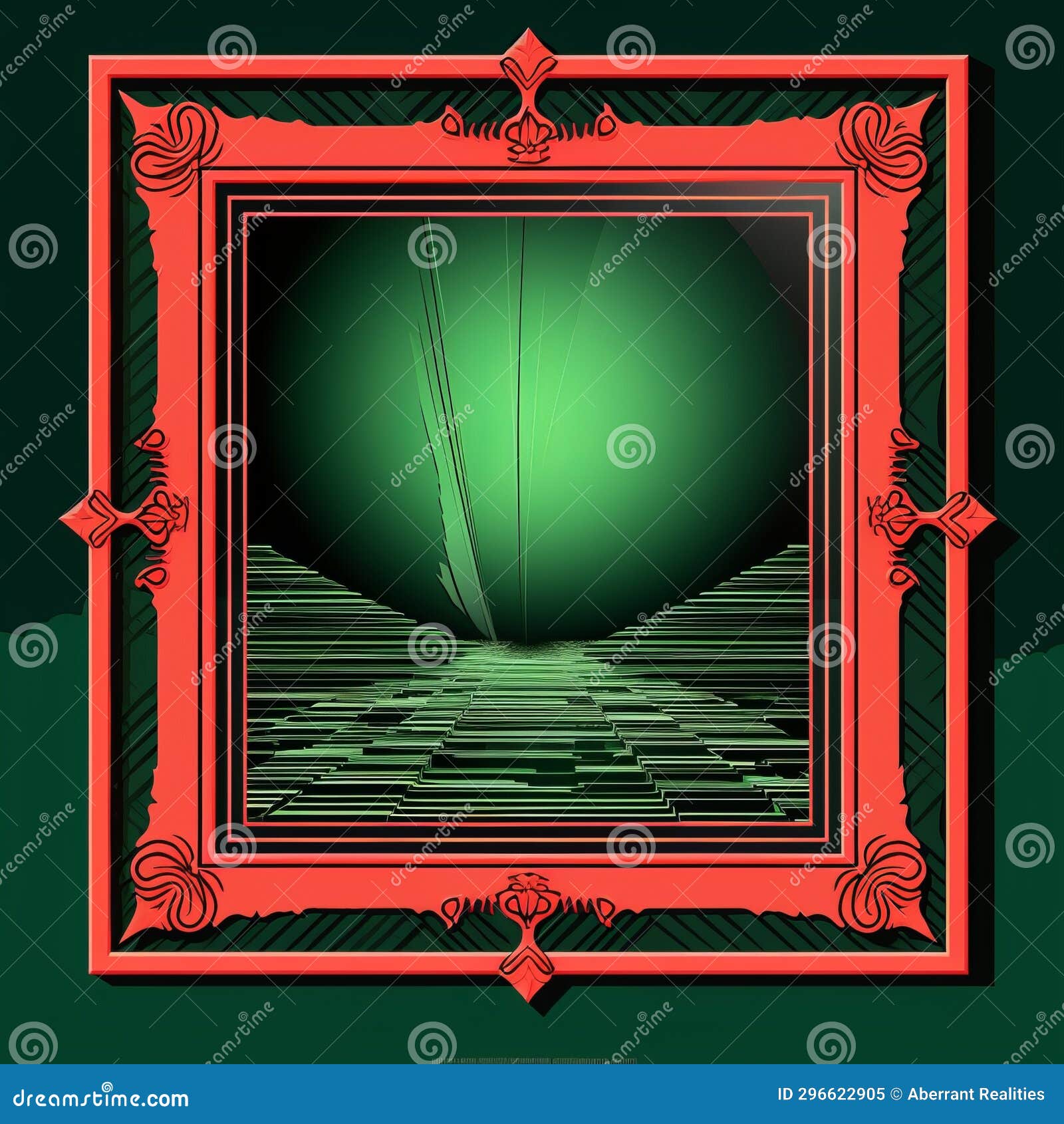 A Green Frame with an Image of a Green Light in it Stock Illustration ...