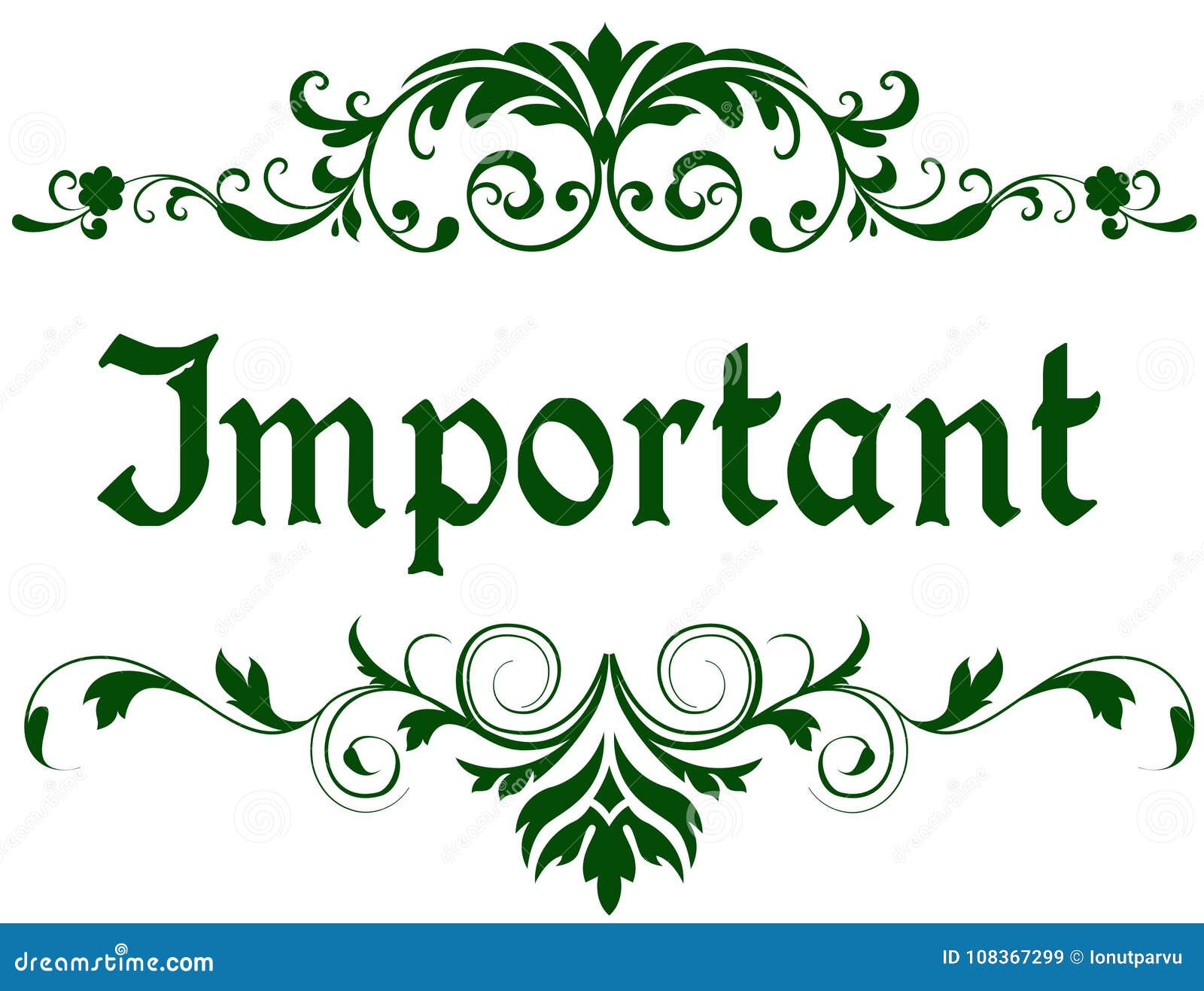 Green Frame with IMPORTANT Text. Stock Illustration - Illustration of ...