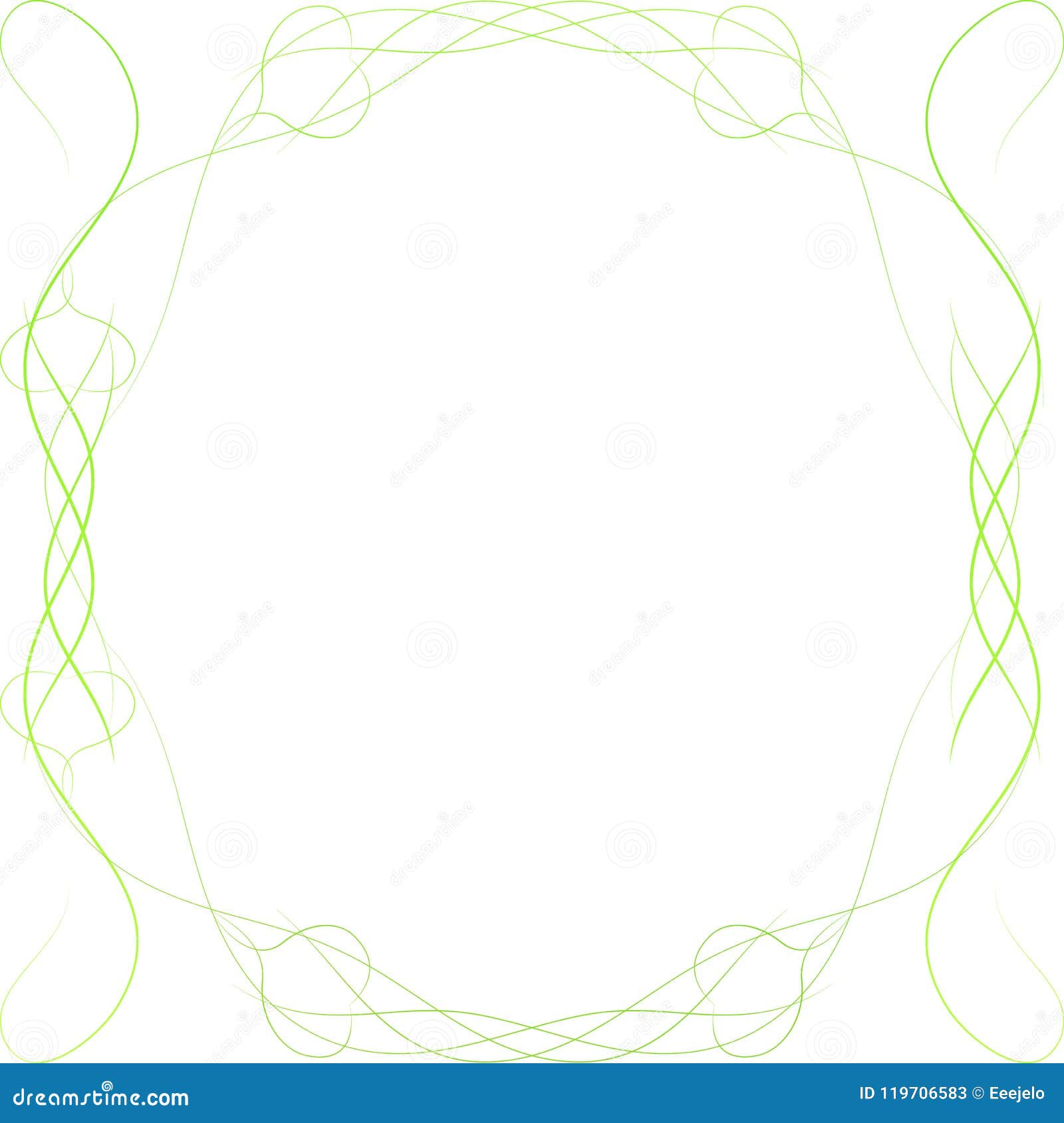 Green Border Frame, Vector Template Decoration Stock Illustration ...