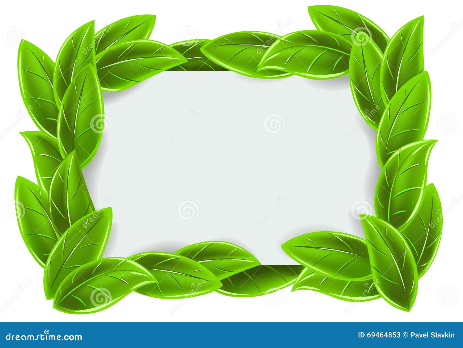 Green frame with leaves stock vector. Illustration of copyspace - 69464853