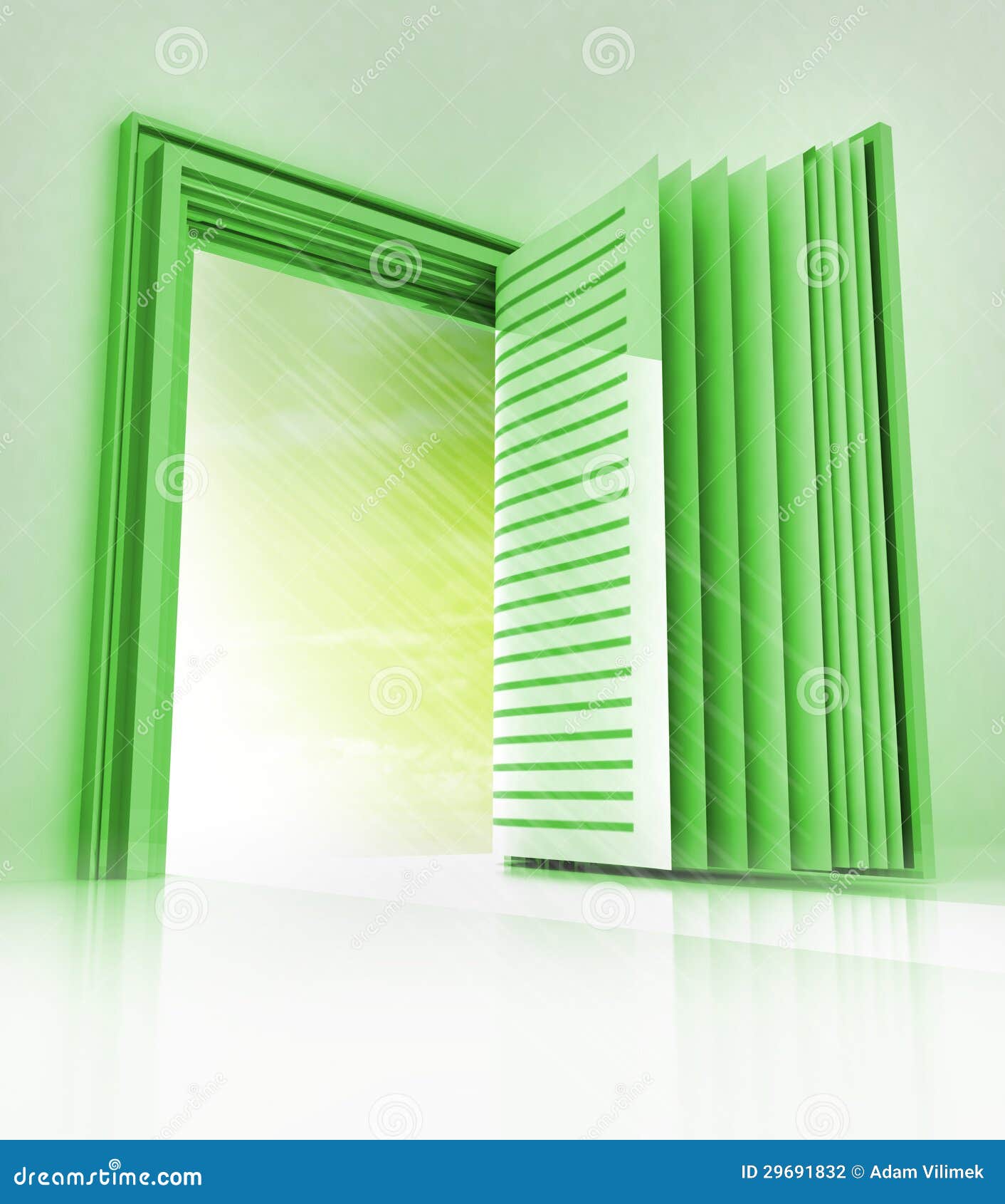 Green Frame with Open Book As Positive Way Stock Illustration ...