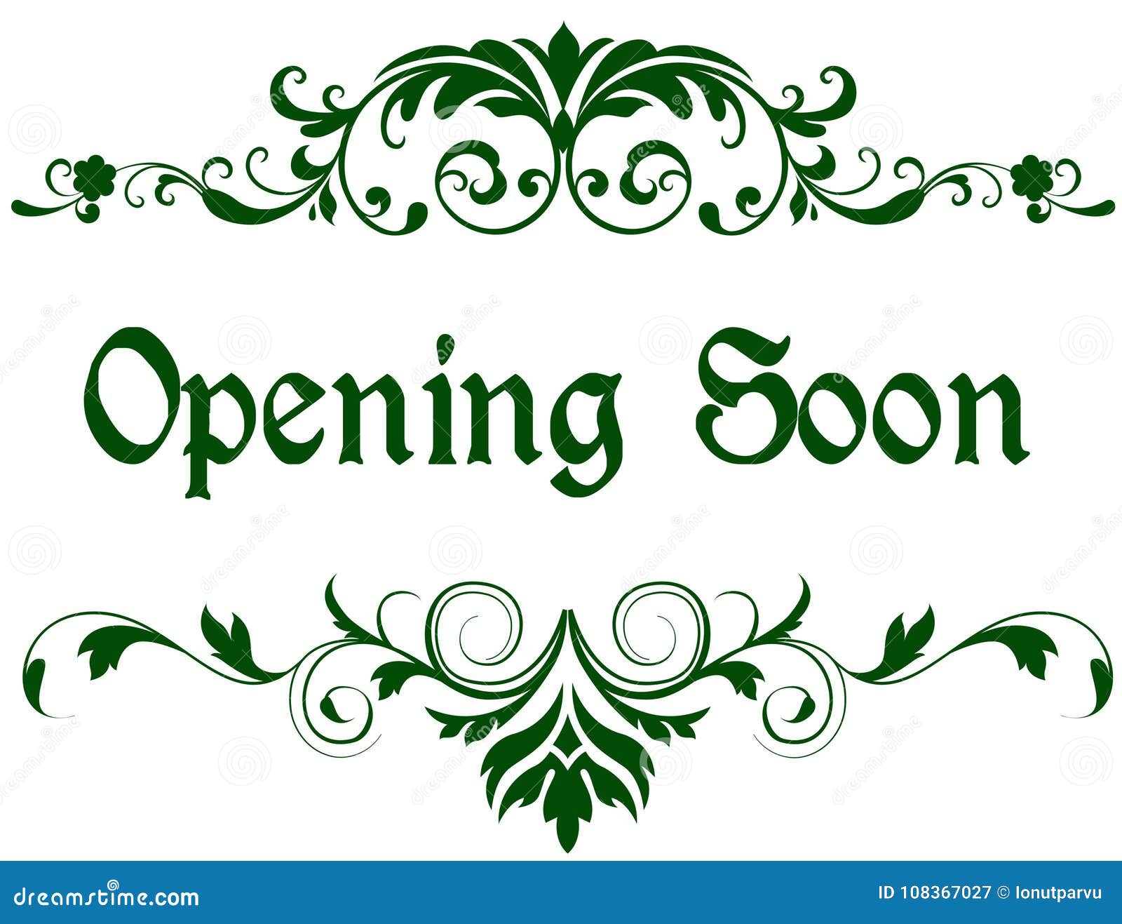 Green Frame with OPENING SOON Text. Stock Illustration - Illustration ...