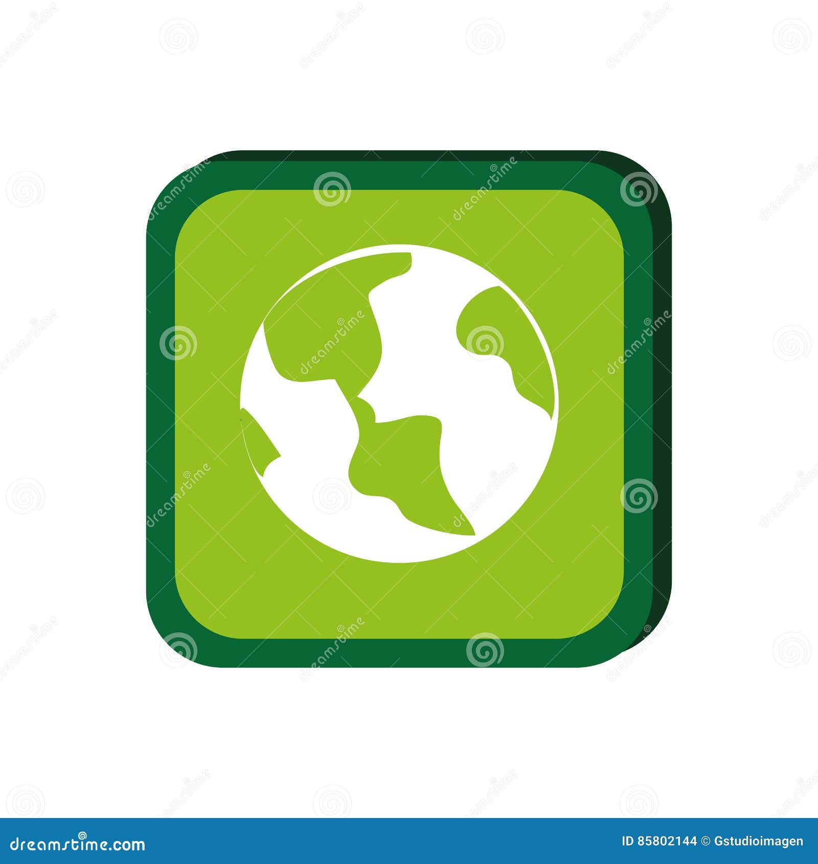 Green Frame with Planet Earth Stock Vector - Illustration of friendly ...