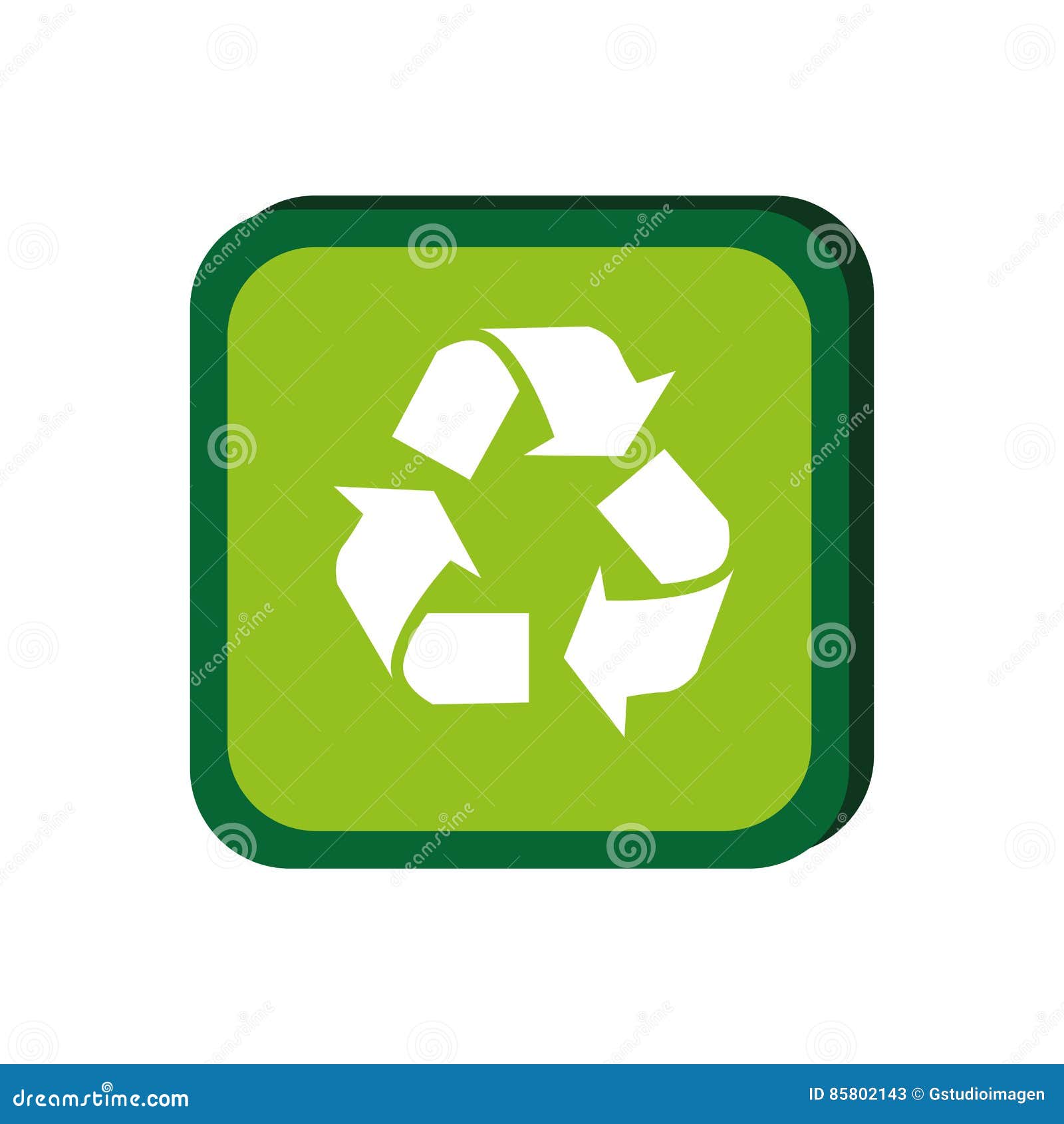 Green Frame with Recycling Symbol Stock Vector - Illustration of clean ...