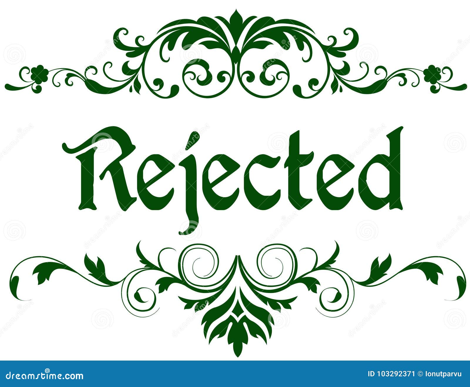 Green Frame with REJECTED Text. Stock Illustration - Illustration of ...