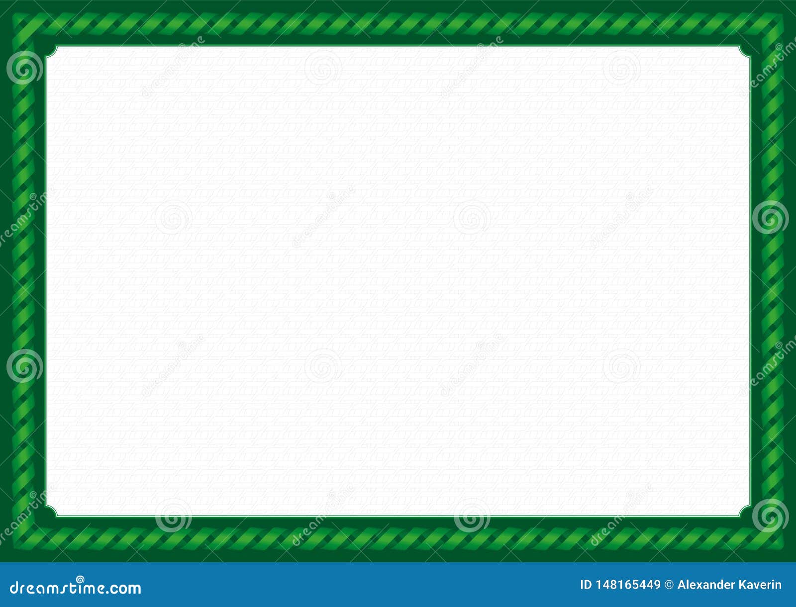 Green frame with ribbon stock vector. Illustration of blank - 148165449
