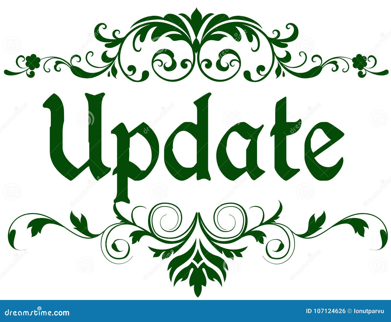 Green Frame with UPDATE Text. Stock Illustration - Illustration of sign ...