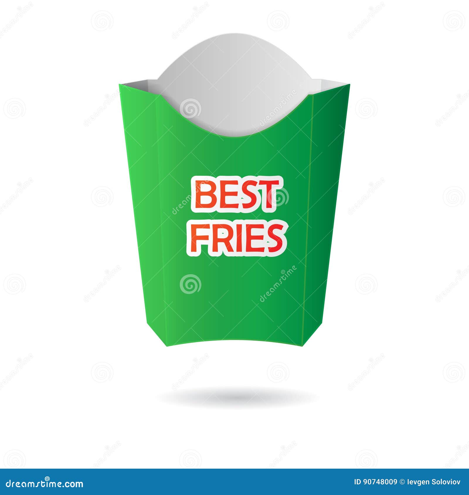 Green french fries package stock vector. Illustration of isolated ...