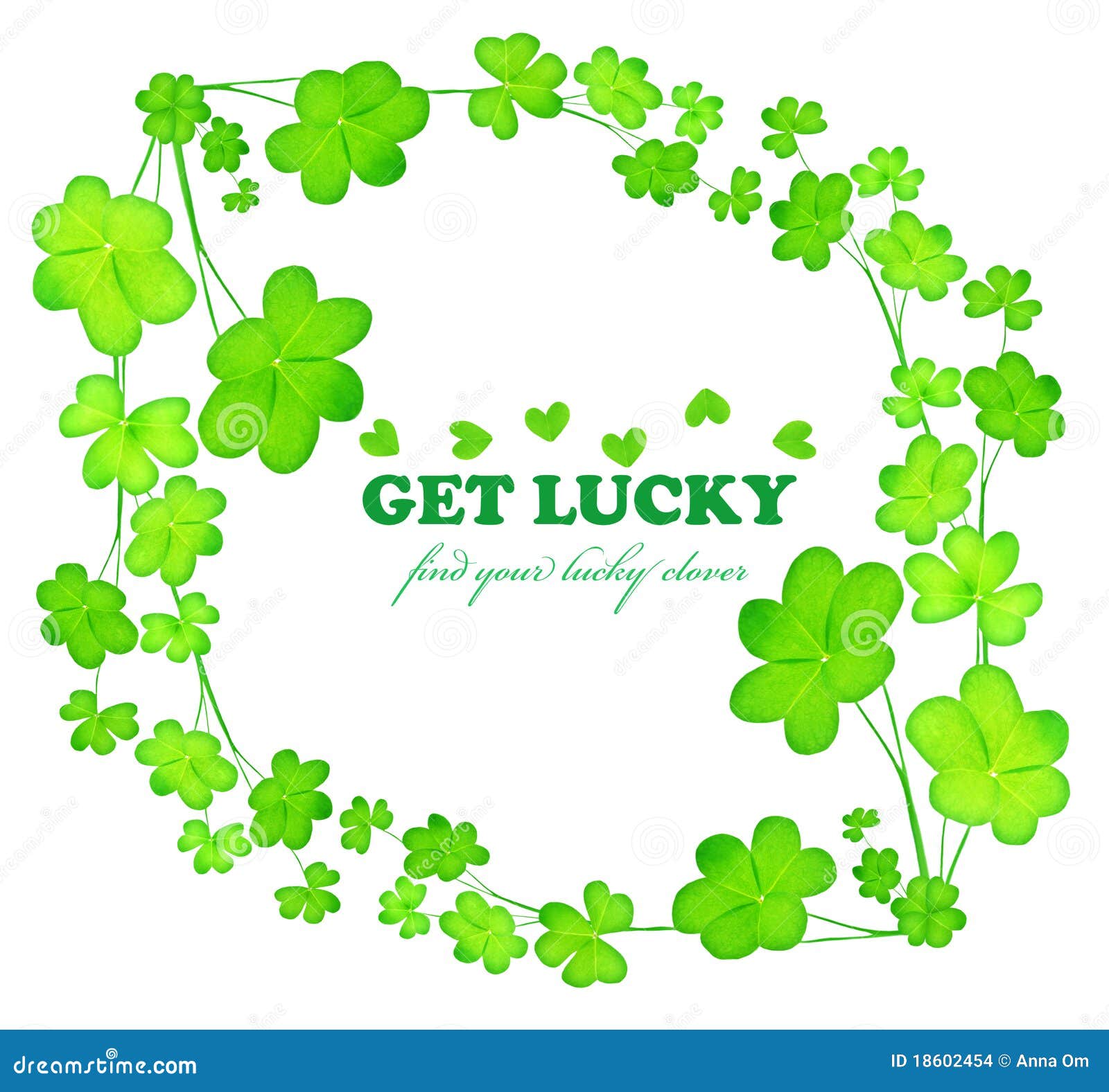 Green Fresh Clover Frame Collage Stock Illustration - Illustration of ...