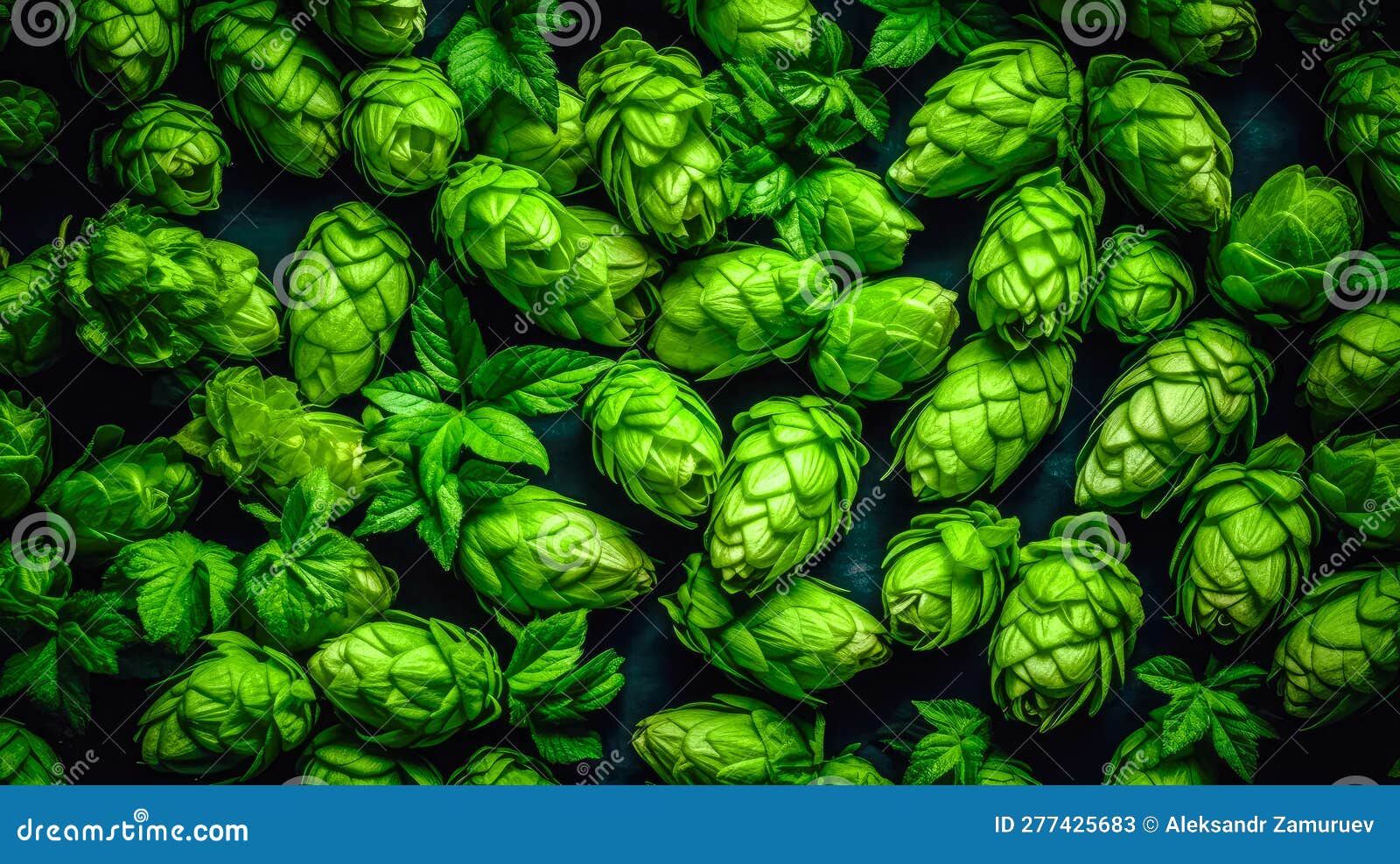 Green Fresh Hop Cones for Making Beer and Bread Close Up. Ai Generated ...