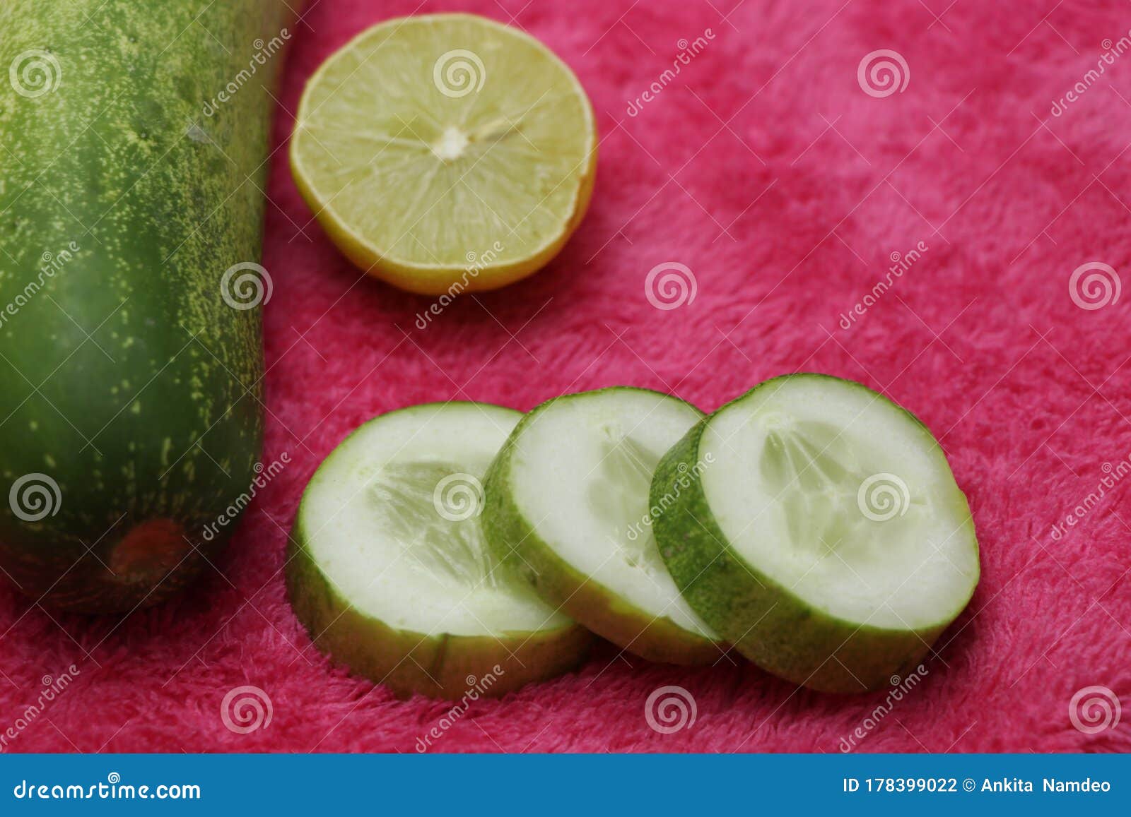 Green Fresh Round Cucumber with Lemon Stock Photo - Image of nature ...