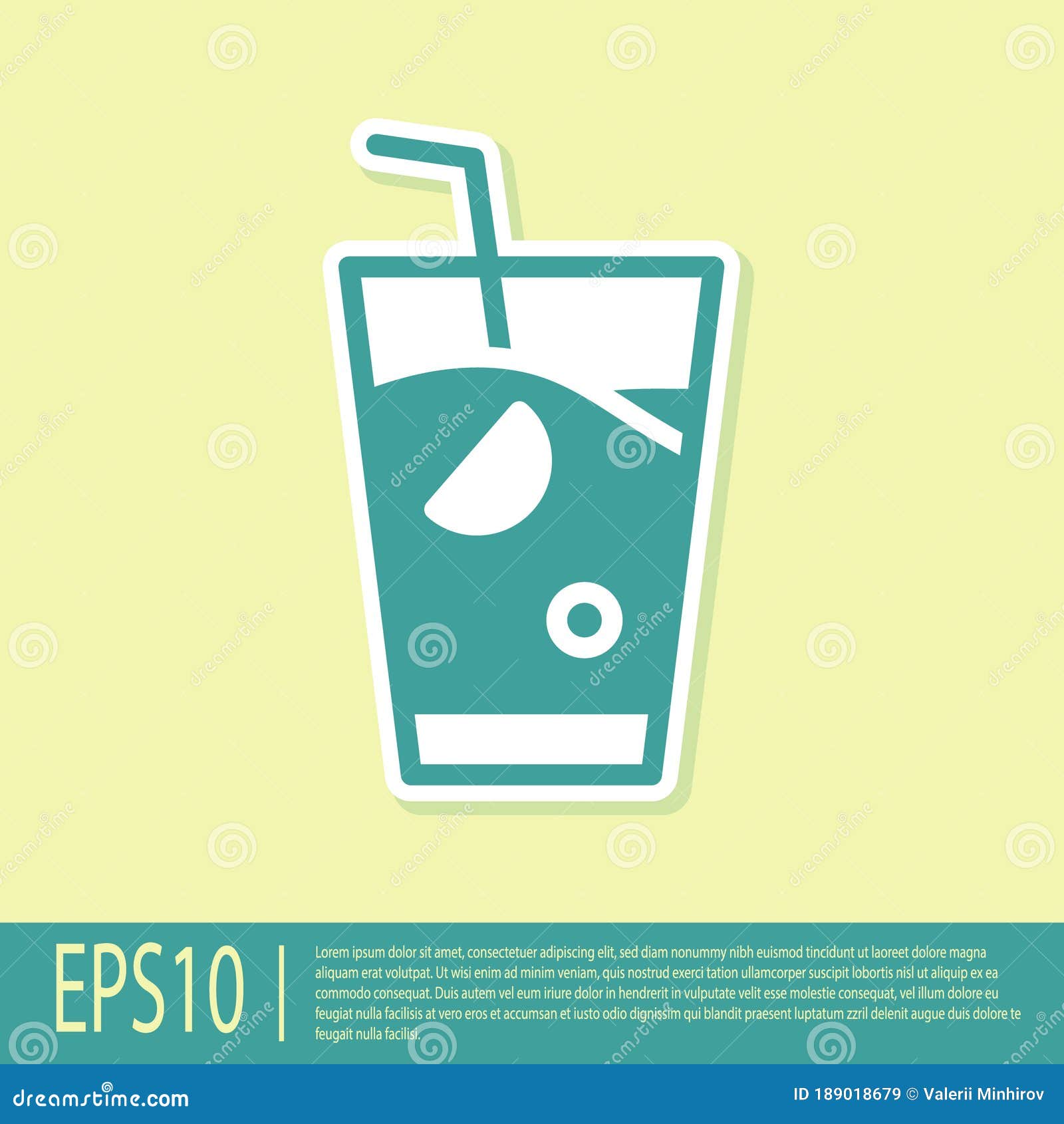 Green Fresh Smoothie Icon Isolated on Yellow Background. Vector Stock ...