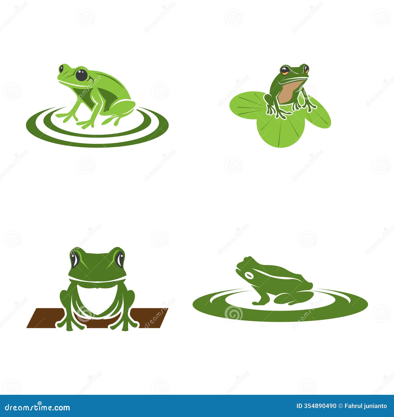 Green Frog Icon and Symbol Template Stock Illustration - Illustration ...
