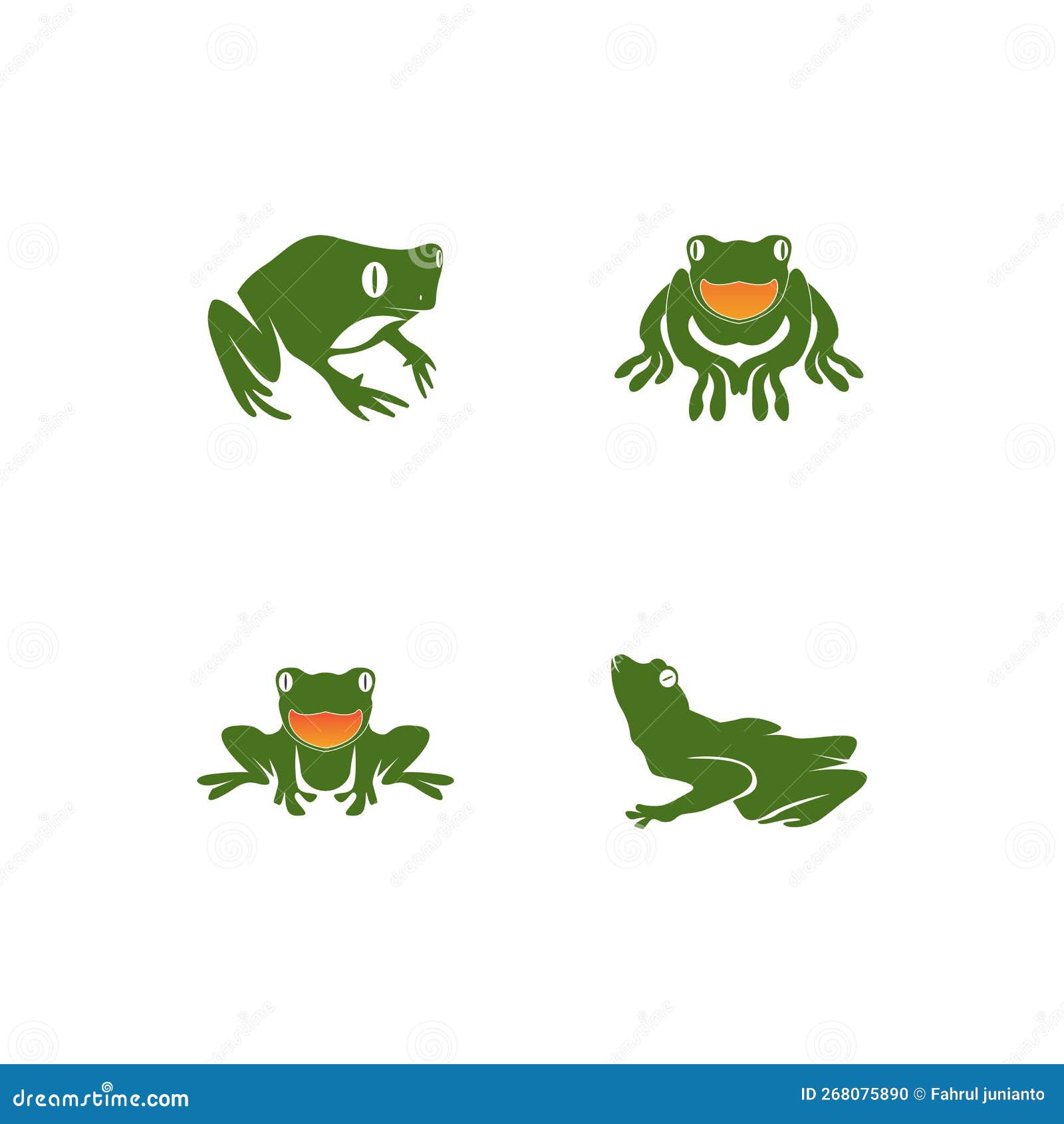 Green Frog Icon and Symbol Vector Illustration Stock Illustration ...