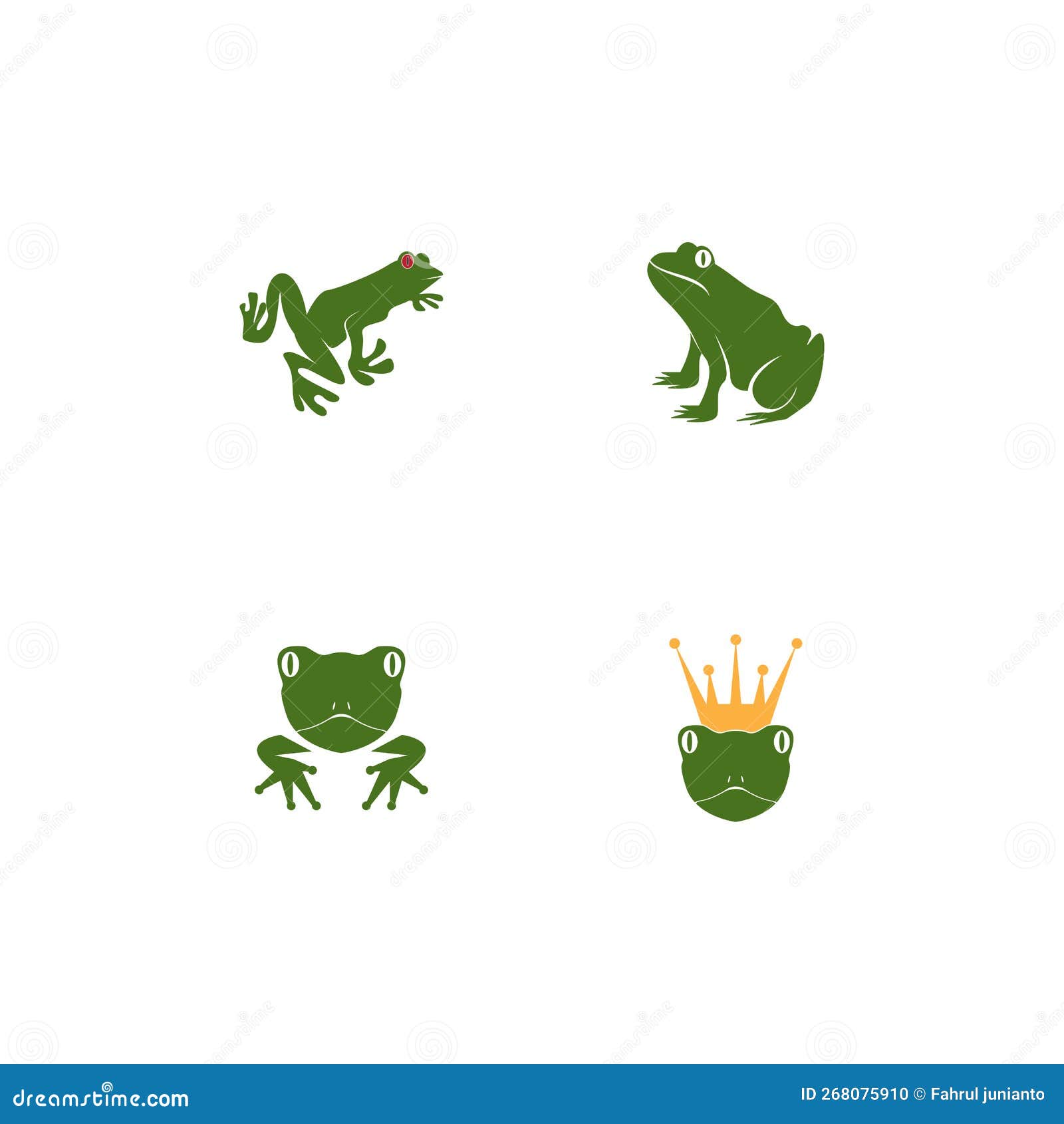 Green Frog Icon and Symbol Vector Illustration Stock Illustration ...
