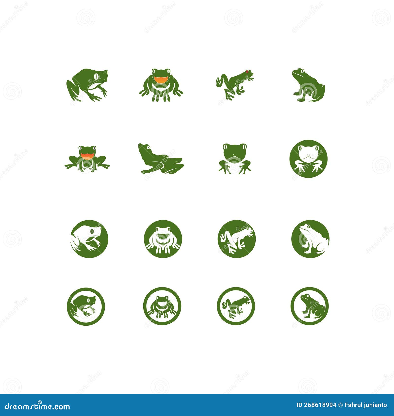 Green Frog Icon and Symbol Vector Illustration Stock Illustration ...