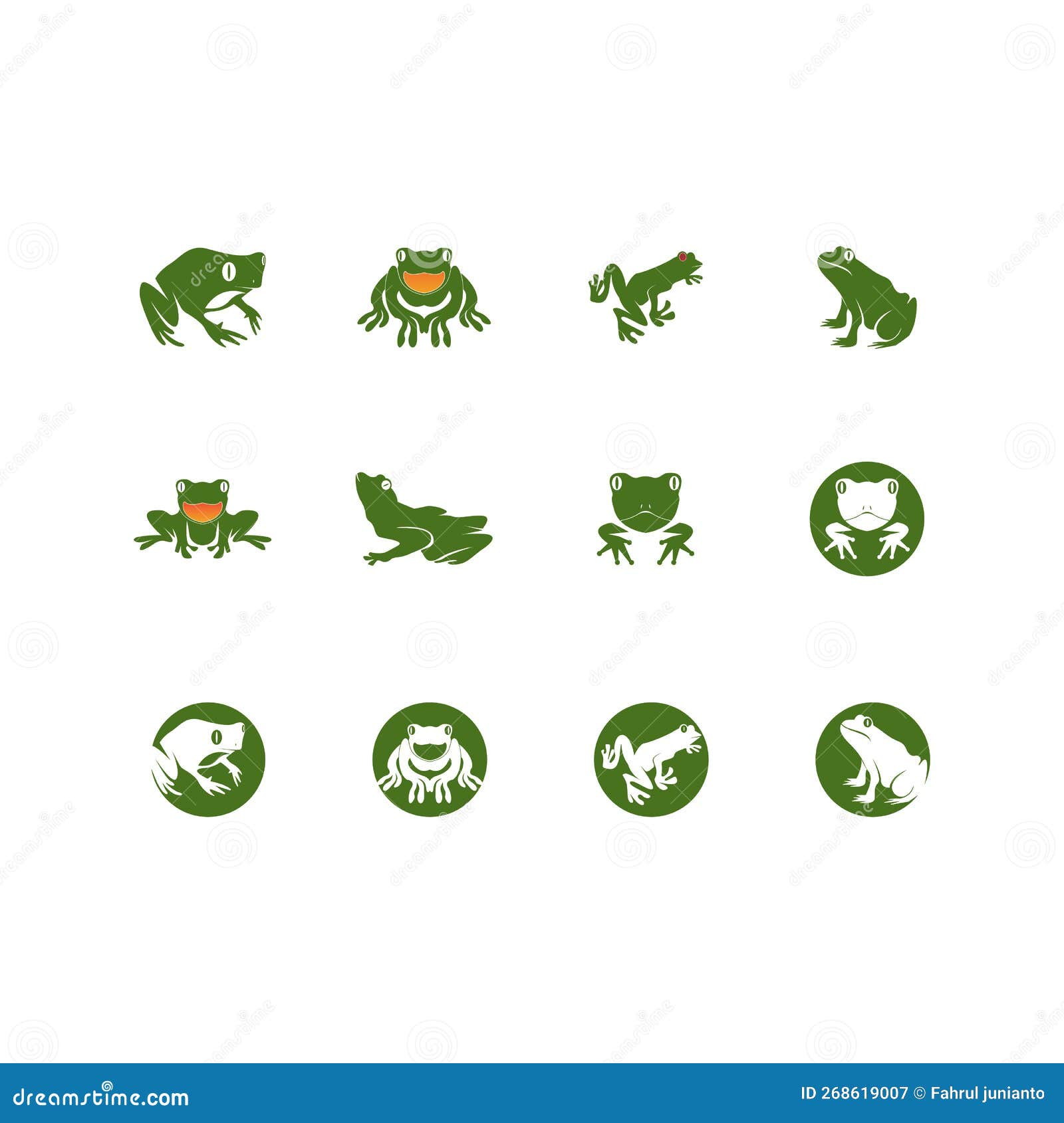 Green Frog Icon and Symbol Vector Illustration Stock Illustration ...