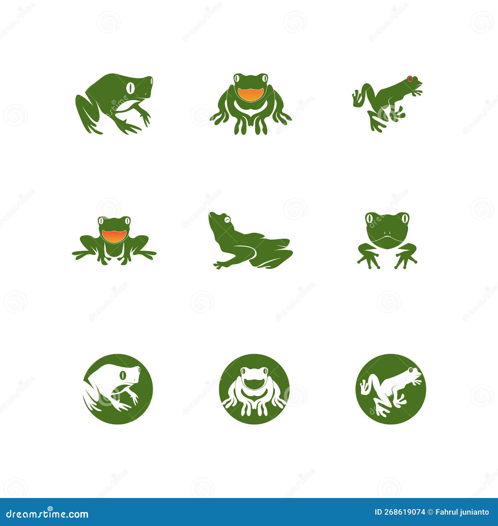 Green Frog Icon and Symbol Vector Illustration Stock Illustration ...