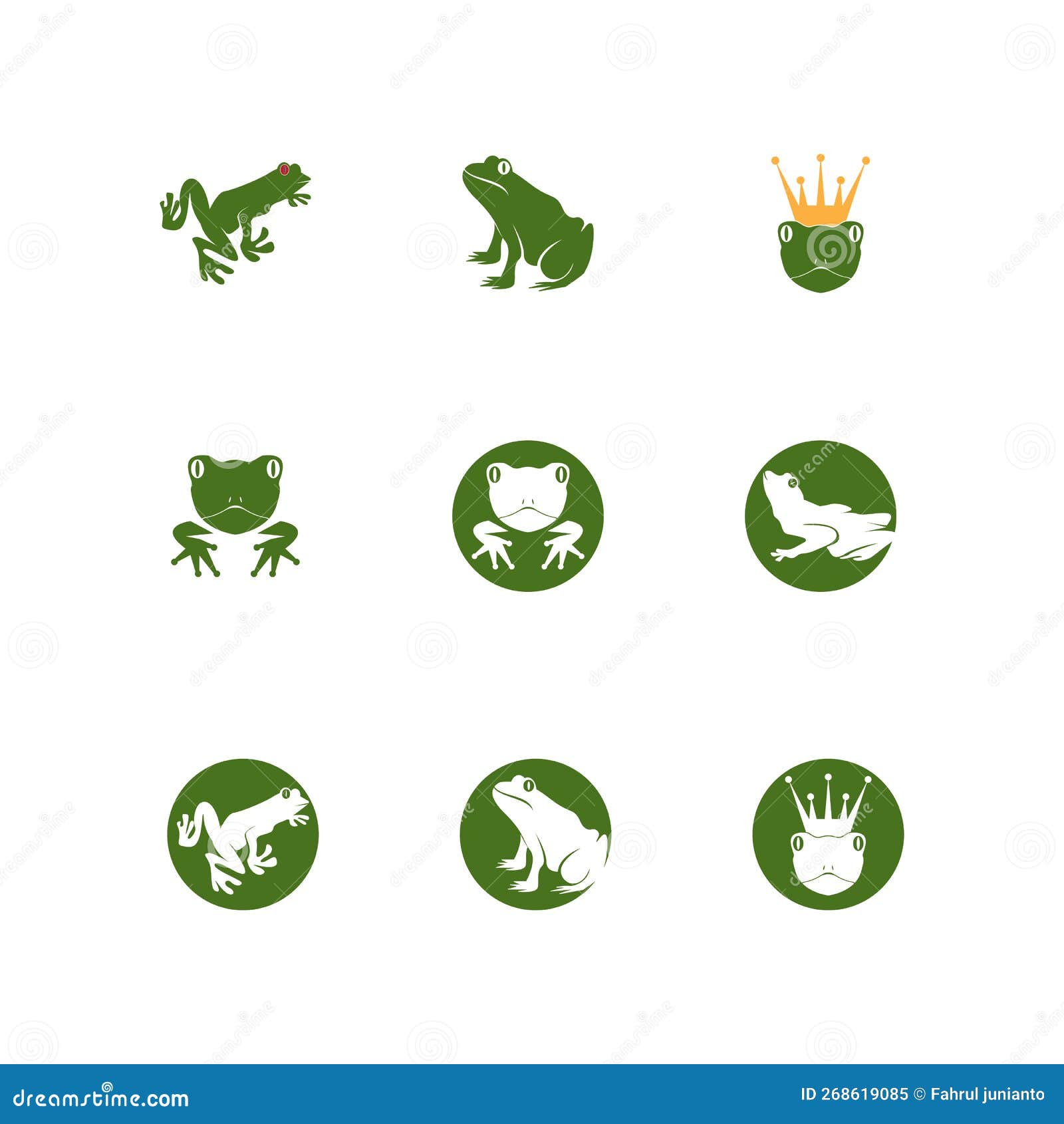 Green Frog Icon and Symbol Vector Illustration Stock Illustration ...