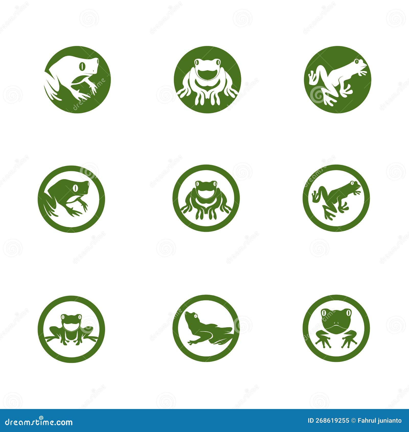 Green Frog Icon and Symbol Vector Illustration Stock Illustration ...