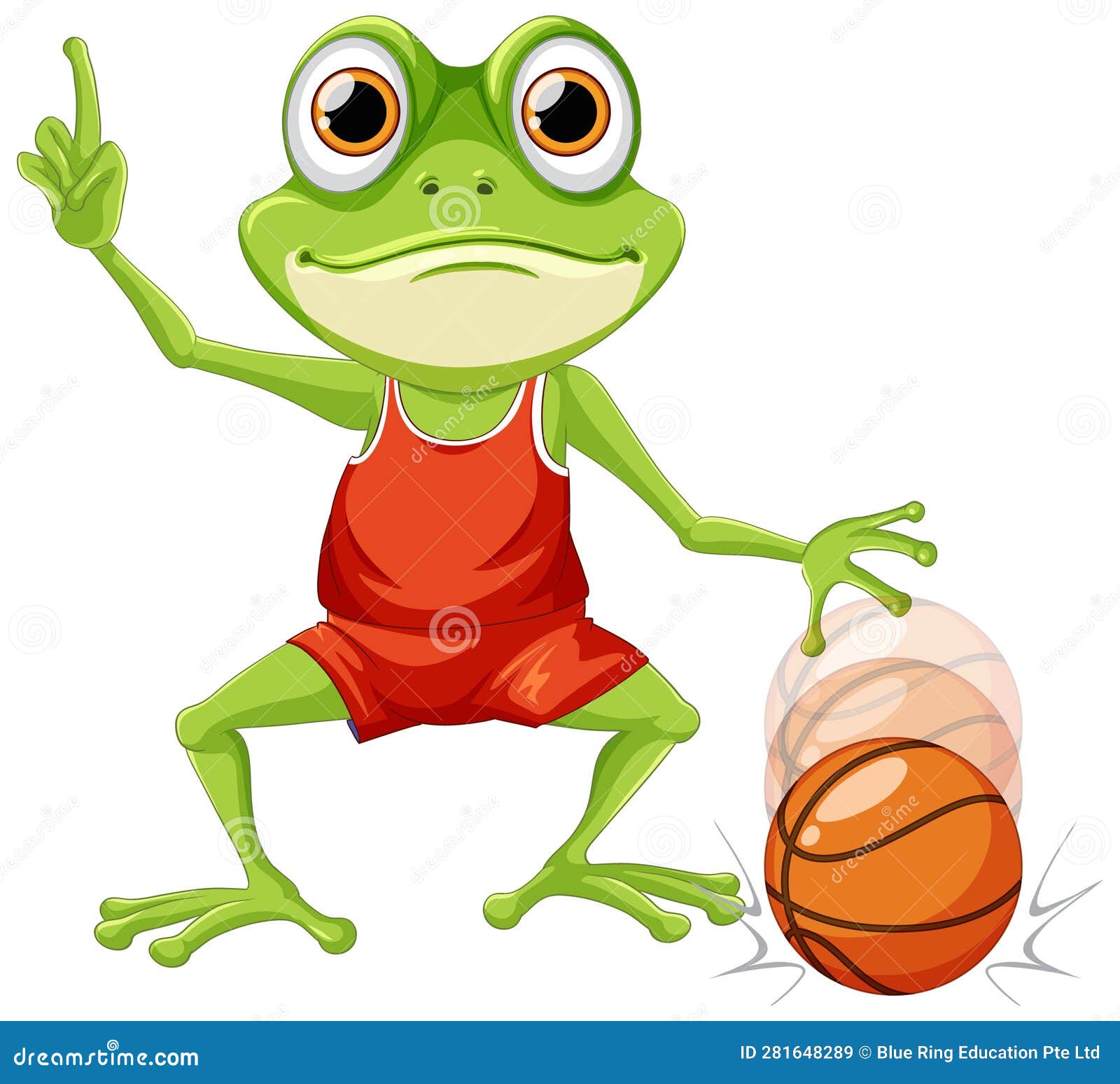 Green Frog Playing Basketball Stock Vector - Illustration of artistic ...