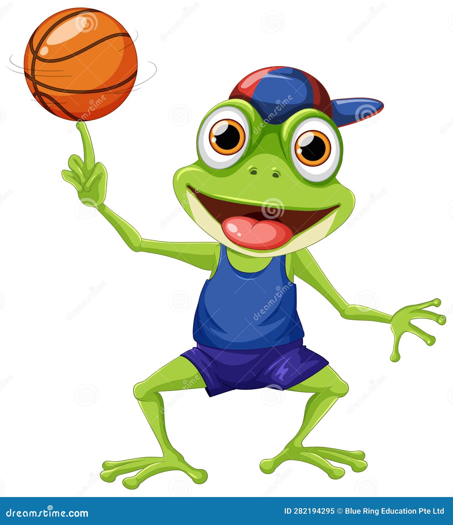 Green Frog Playing Basketball Stock Vector - Illustration of sport ...