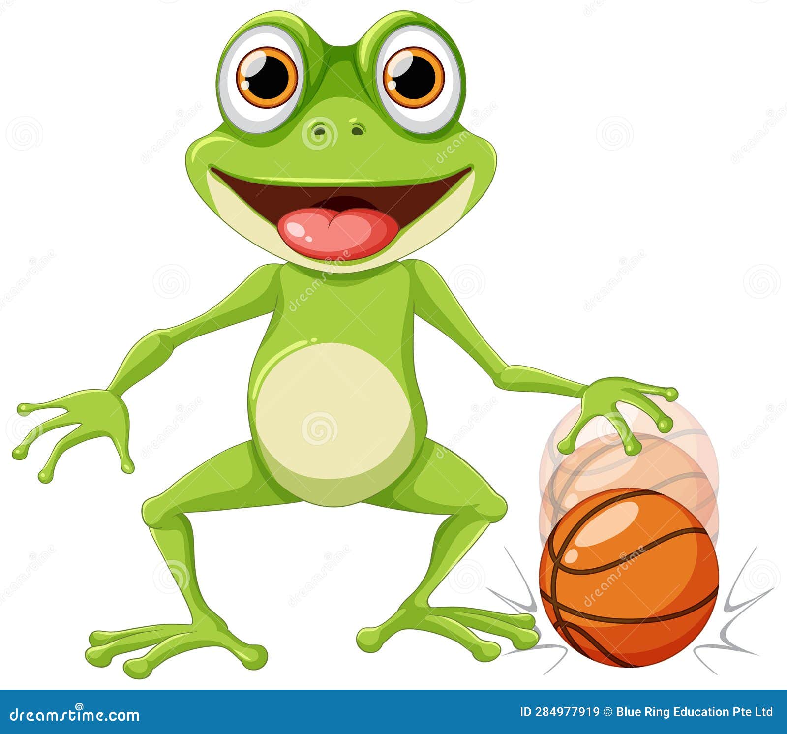 Green Frog Playing Basketball Stock Vector - Illustration of eps10 ...