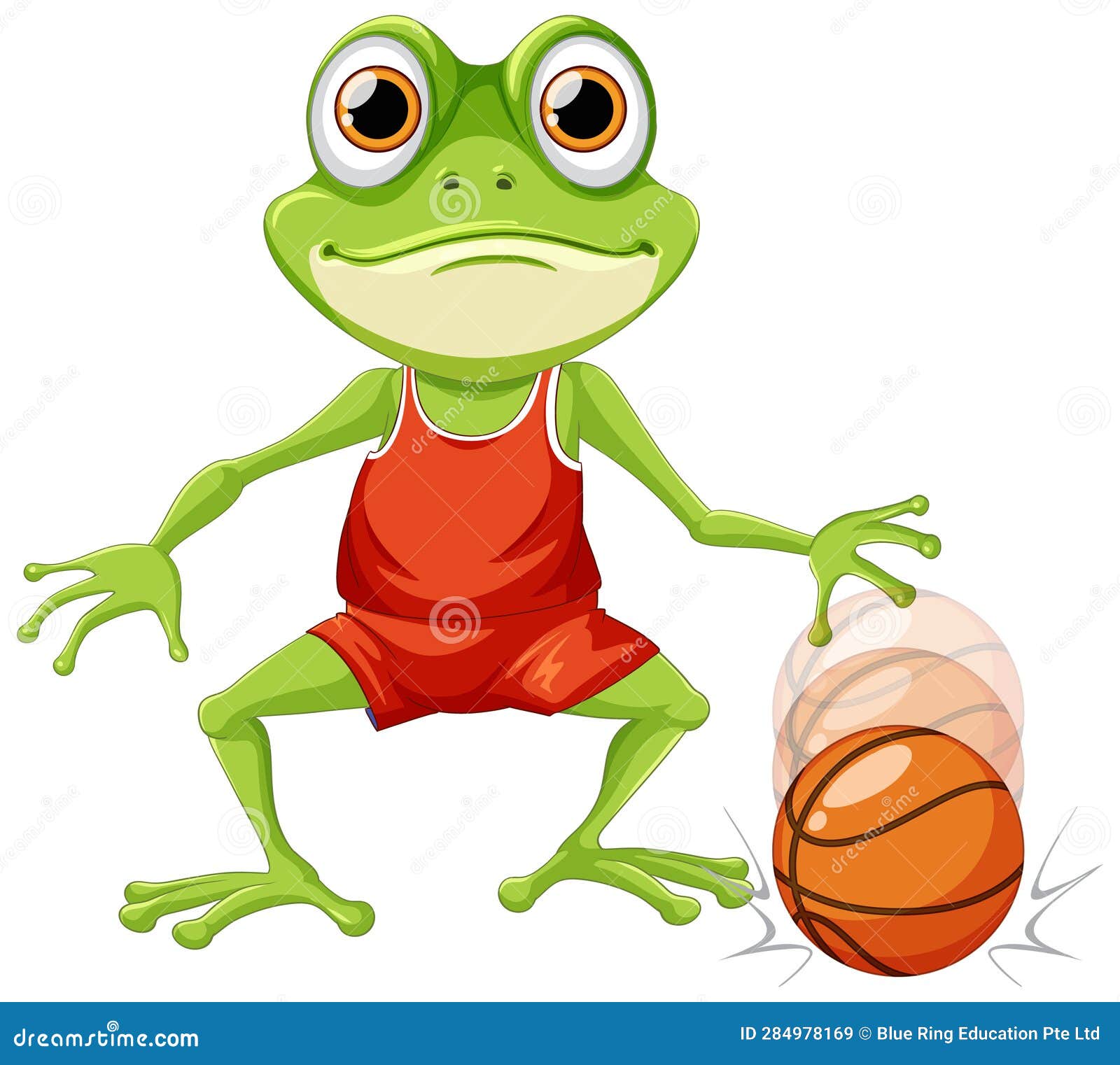 Green Frog Playing Basketball Stock Vector - Illustration of living ...