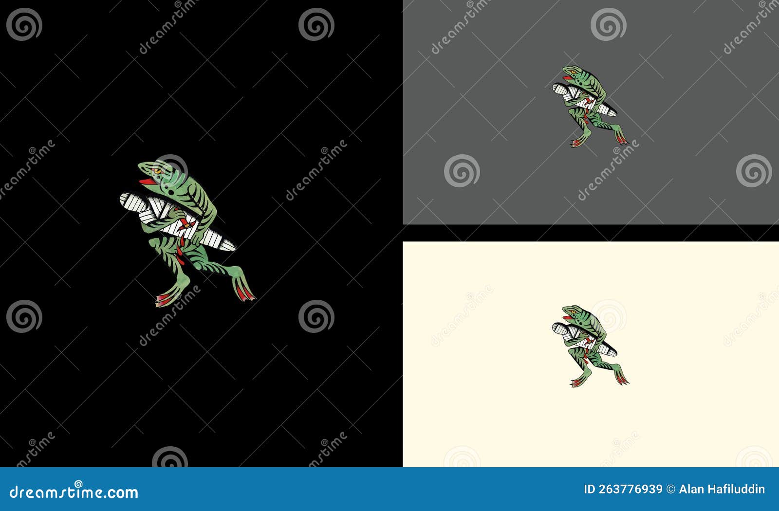 Green Frog Running Vector Artwork Design Stock Vector - Illustration of ...