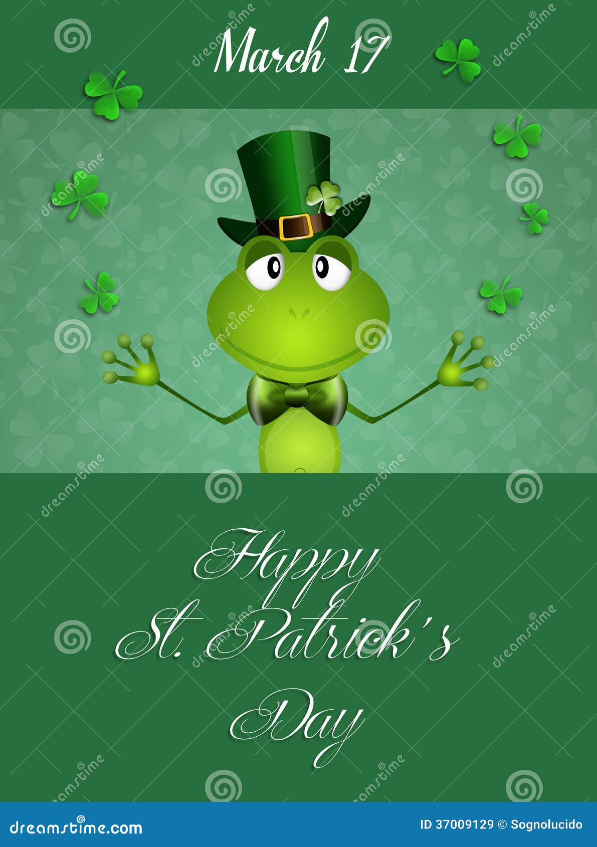 Green Frog in St.Patrick S Day Stock Illustration - Illustration of ...