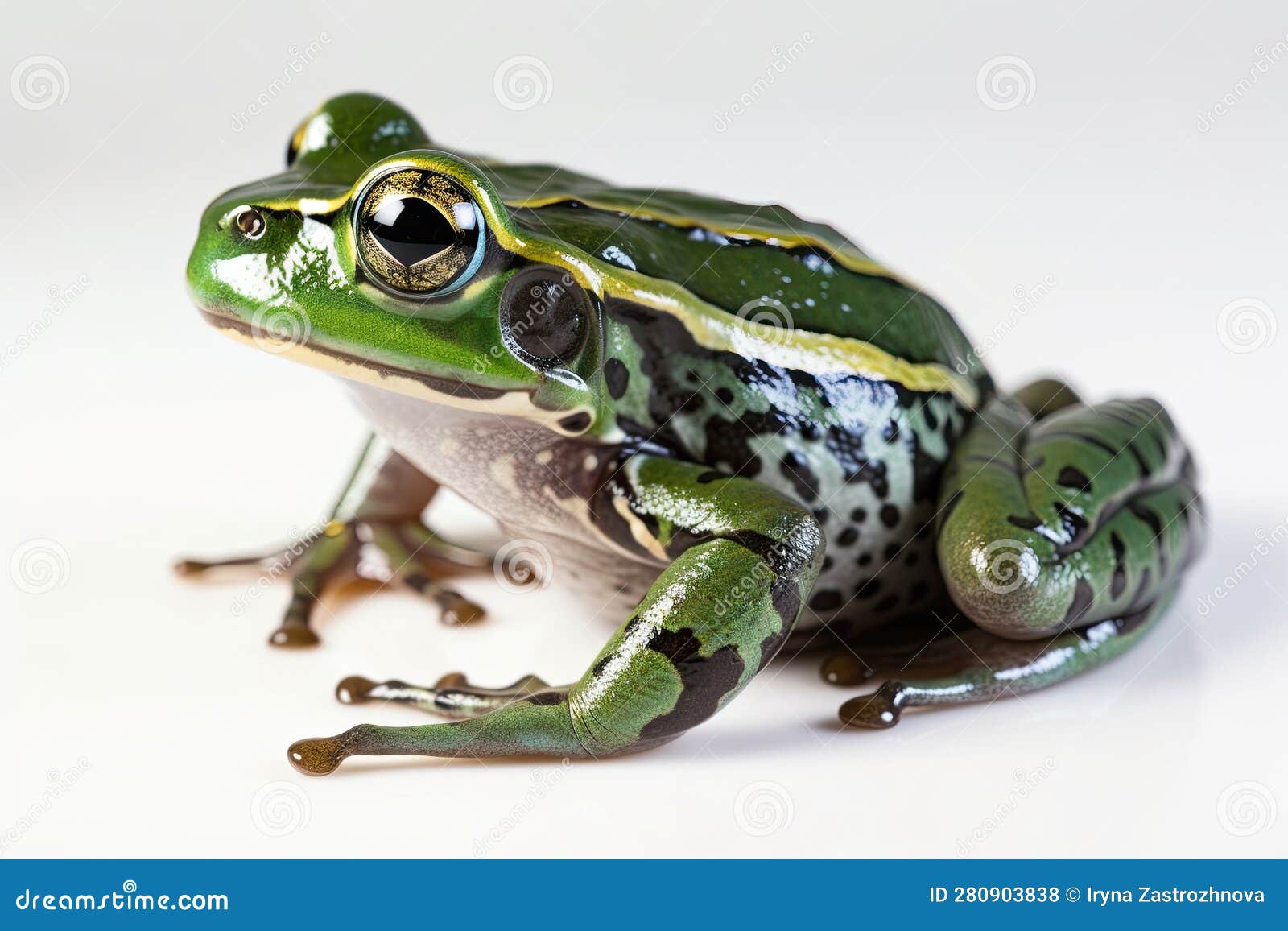 Green Frog on a White Background. Generative AI Stock Illustration ...