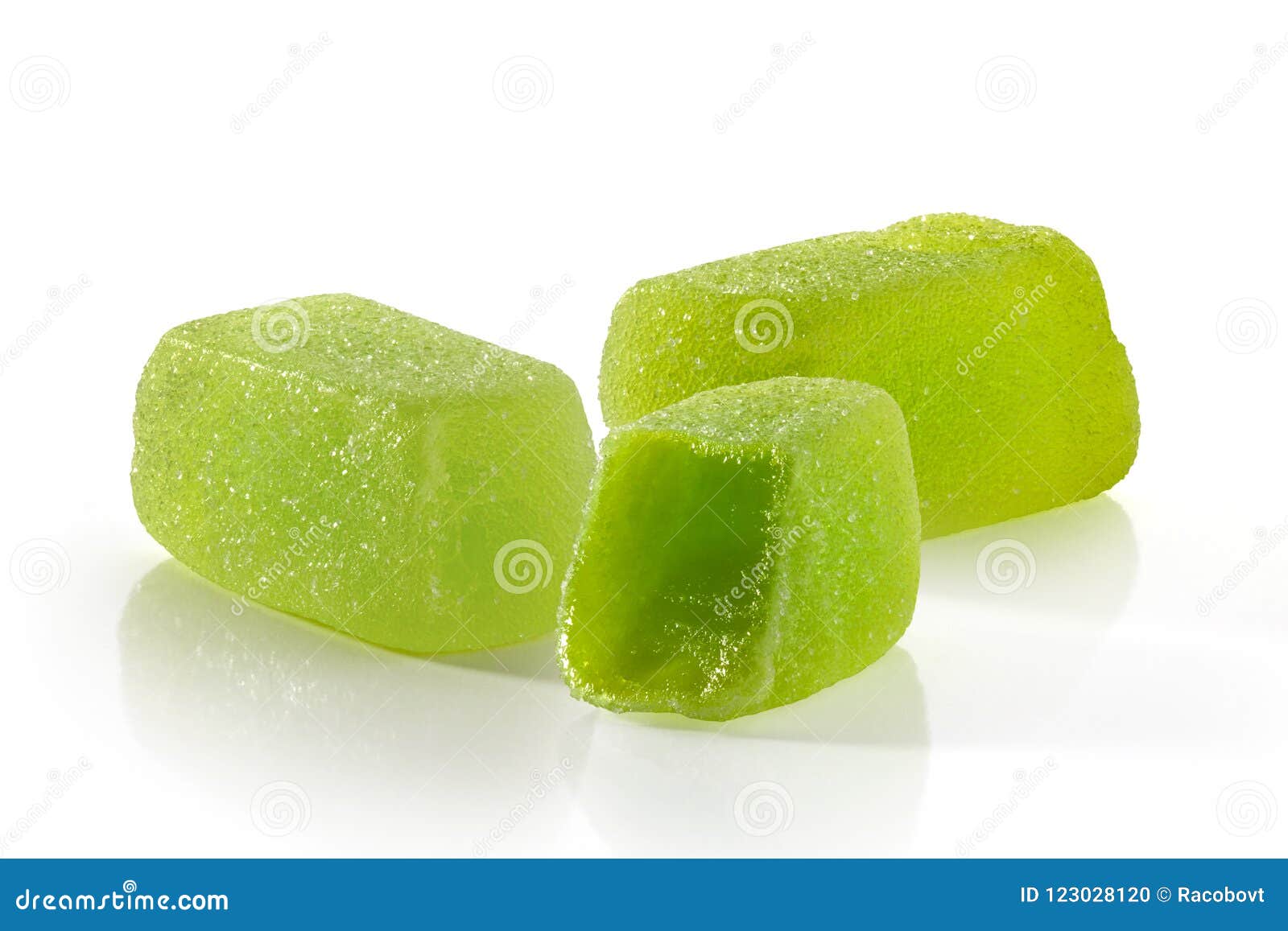 Green Fruit Chewy Candy on a White Background Stock Photo - Image of ...