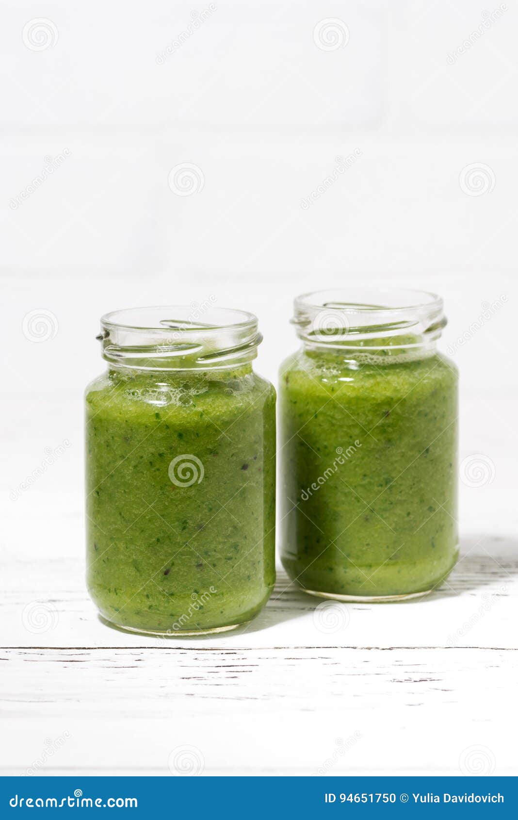 Green Fruit and Vegetable Smoothies, Vertical Stock Photo - Image of ...