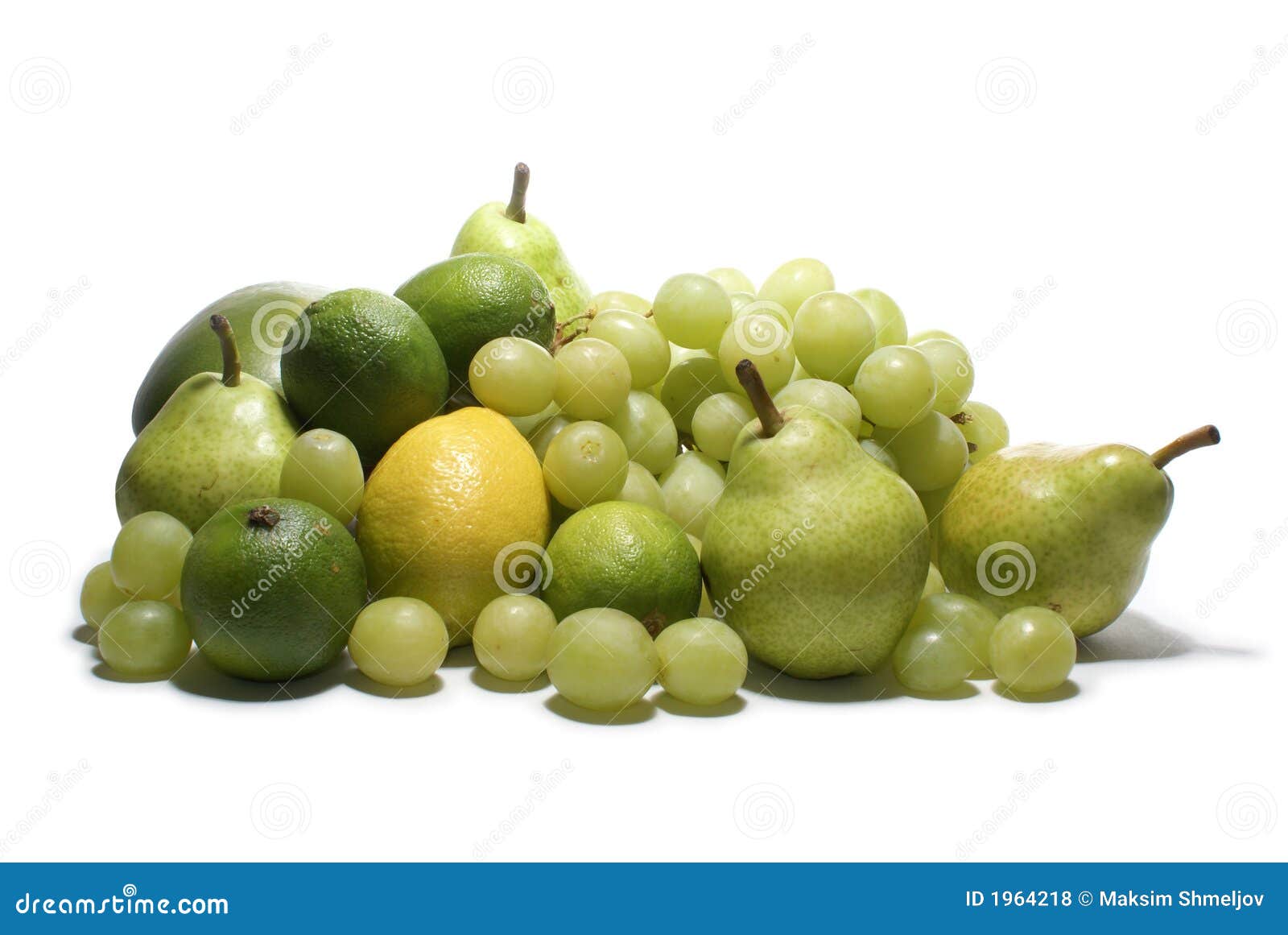 Green Fruits Isolated on White Stock Photo - Image of natural, fruit ...
