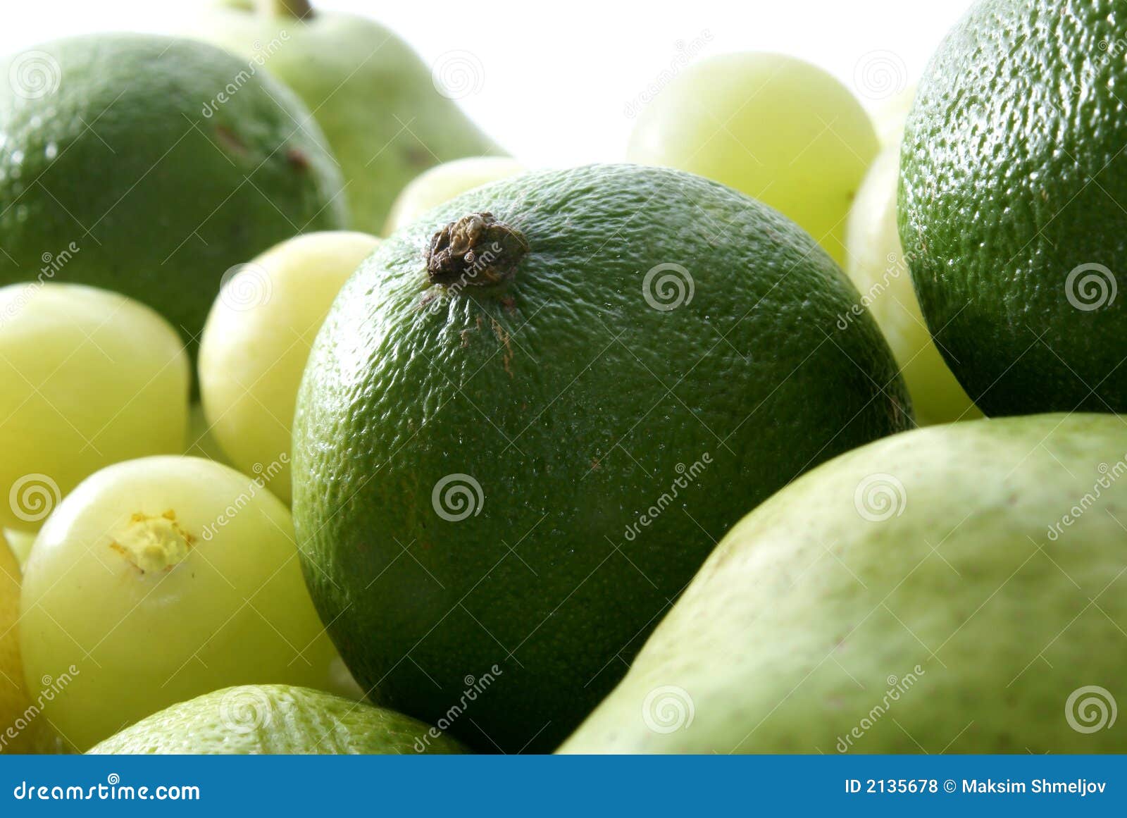 Green Fruits Isolated on White Stock Photo - Image of peel, brown: 2135678