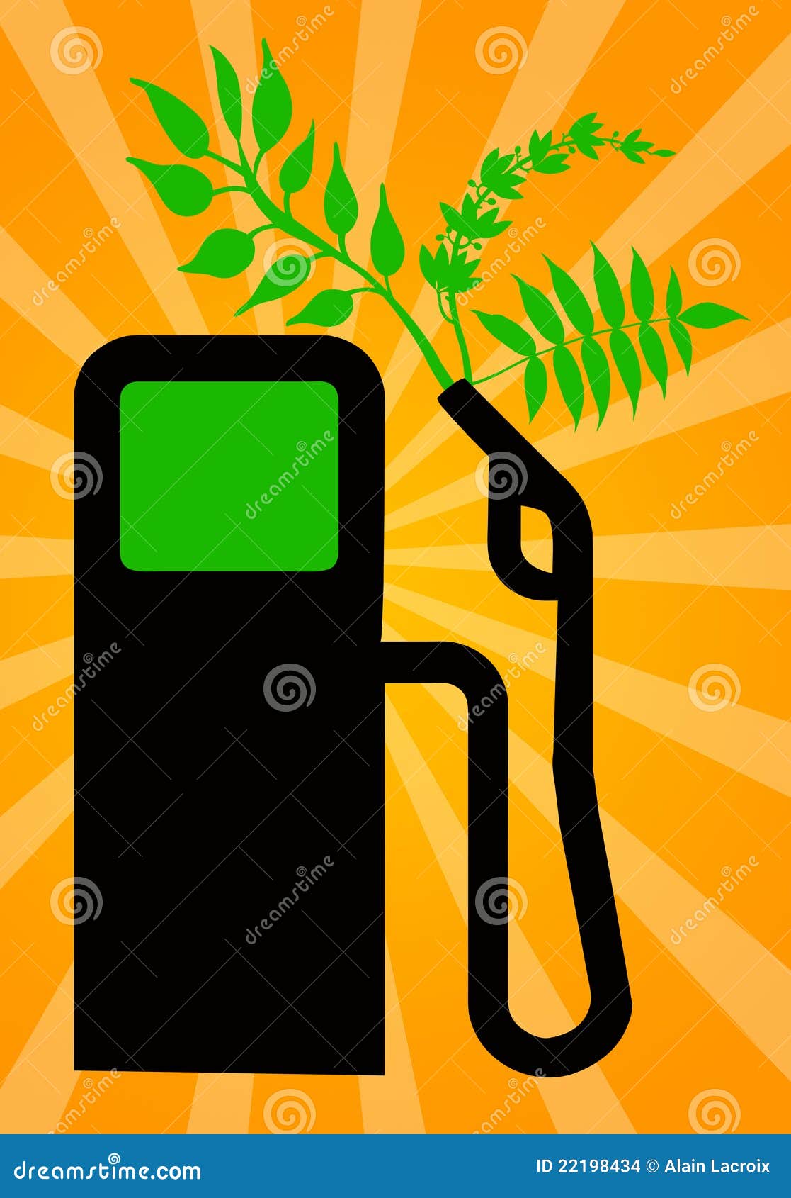 Green Fuel Pump Nozzle And Drop Water With Earth. Royalty-Free Stock ...