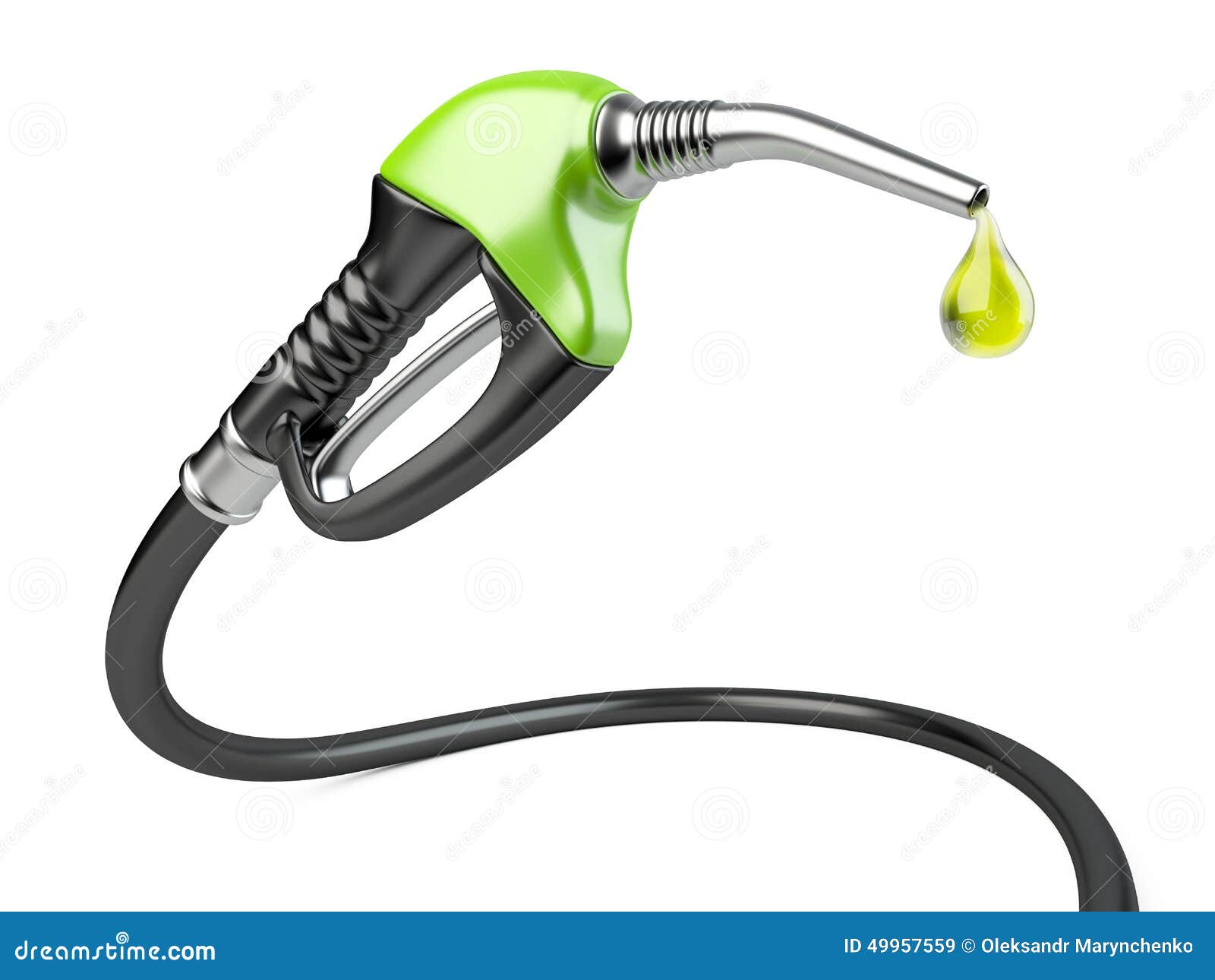 Green Fuel Pump Nozzle with Drop Oil. Stock Illustration - Illustration ...