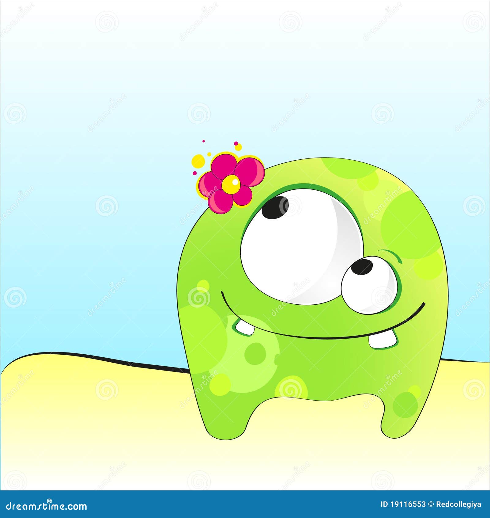 Green Funny Cartoon Monster Stock Vector - Illustration of alien ...