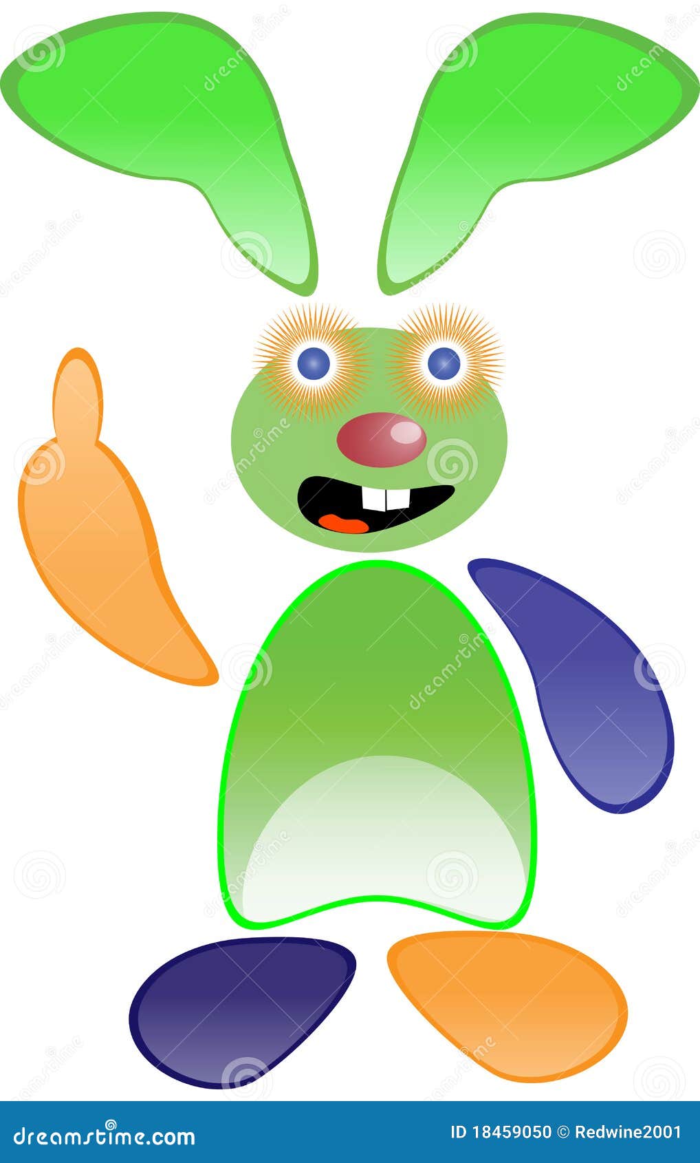 Green funny rabbit stock illustration. Illustration of tenderness ...