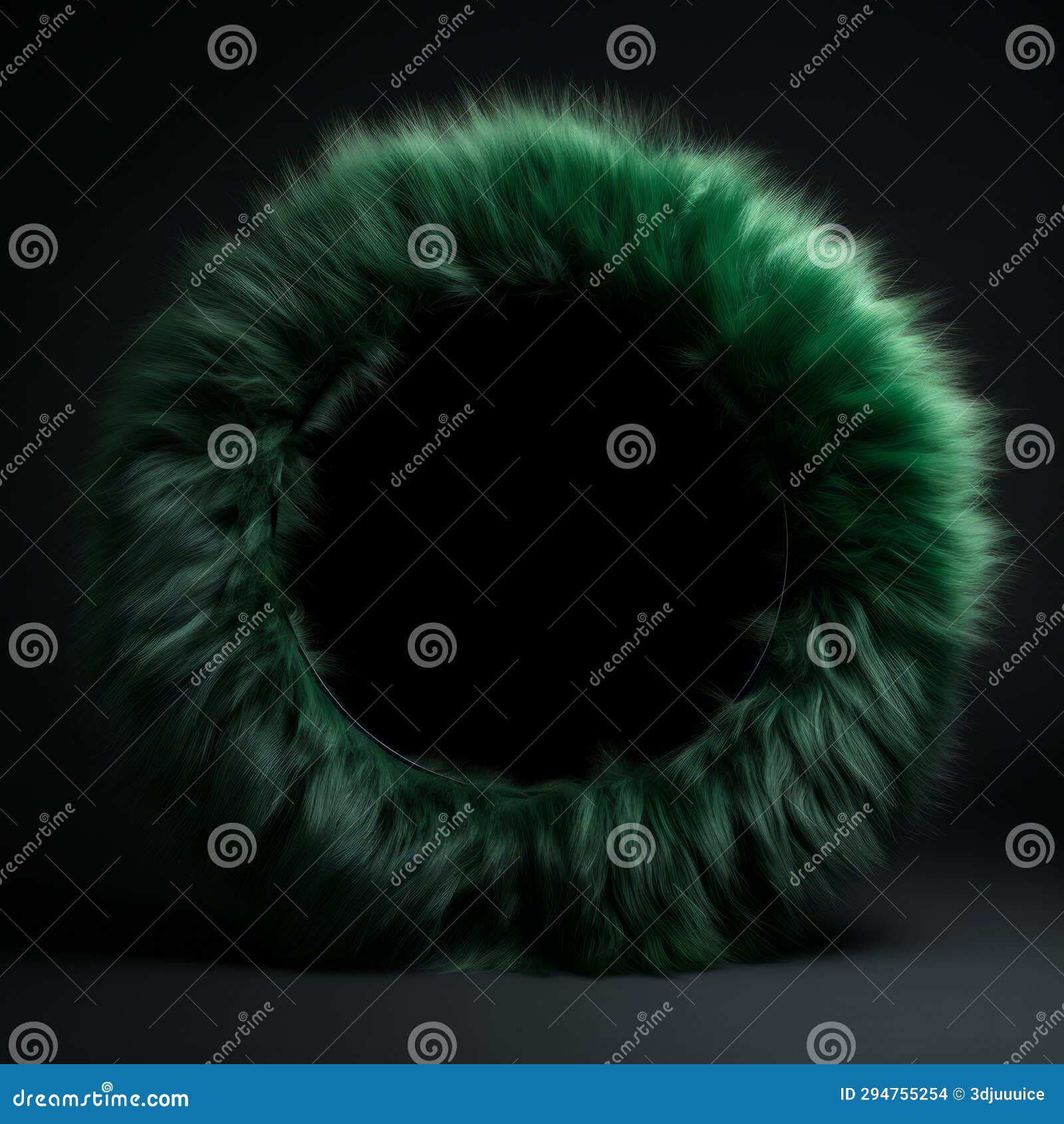 Green Fur Minimalistic Round Picture Frame. Stock Illustration ...