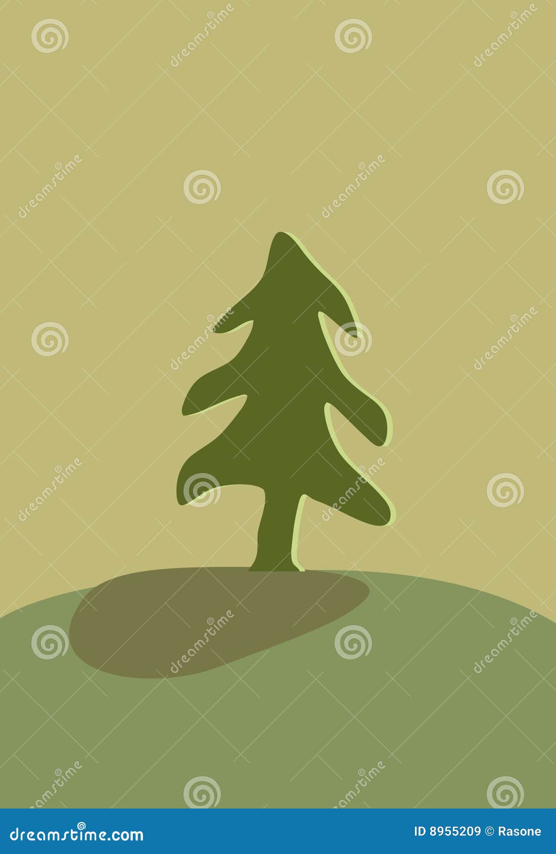 Green fur-tree stock vector. Illustration of scene, brown - 8955209
