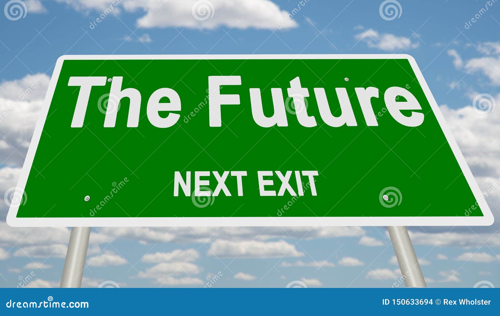 Green the Future Next Exit Sign Stock Illustration - Illustration of ...